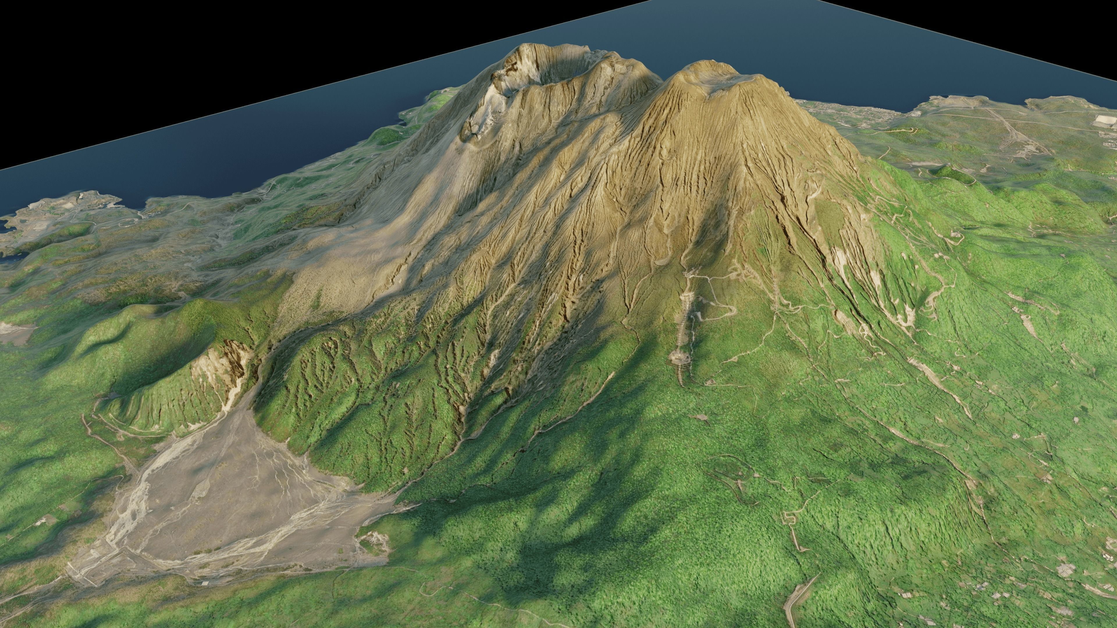 Sakurajima Stratovolcano 3d model terrain 3D model | CGTrader