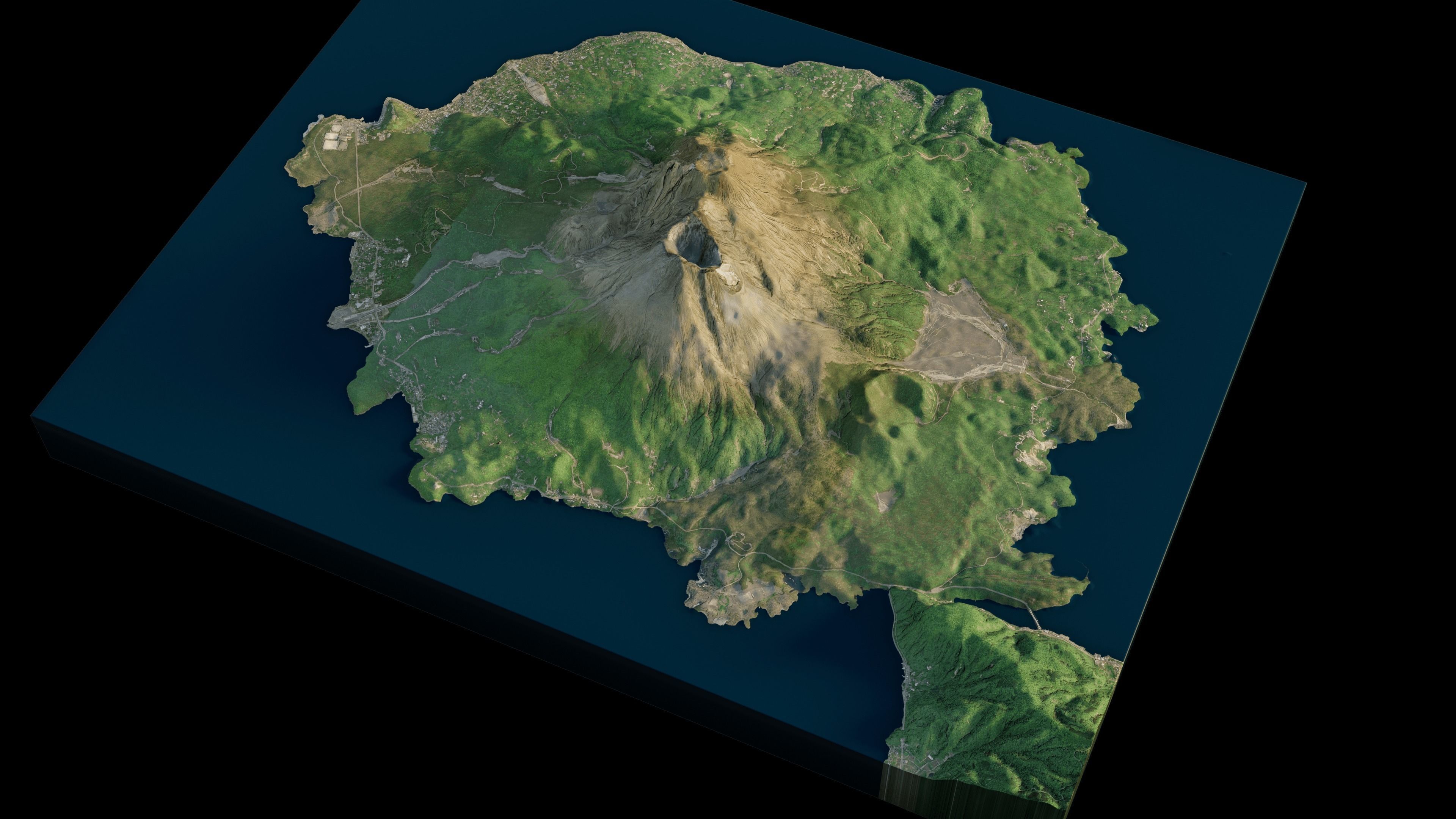 Sakurajima Stratovolcano 3d model terrain 3D model | CGTrader