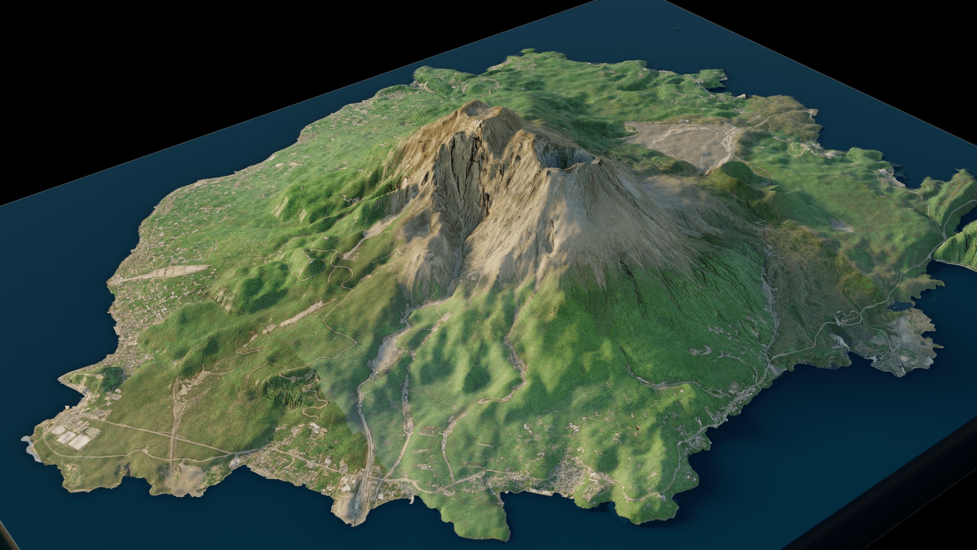 Sakurajima Stratovolcano 3d model terrain 3D model | CGTrader