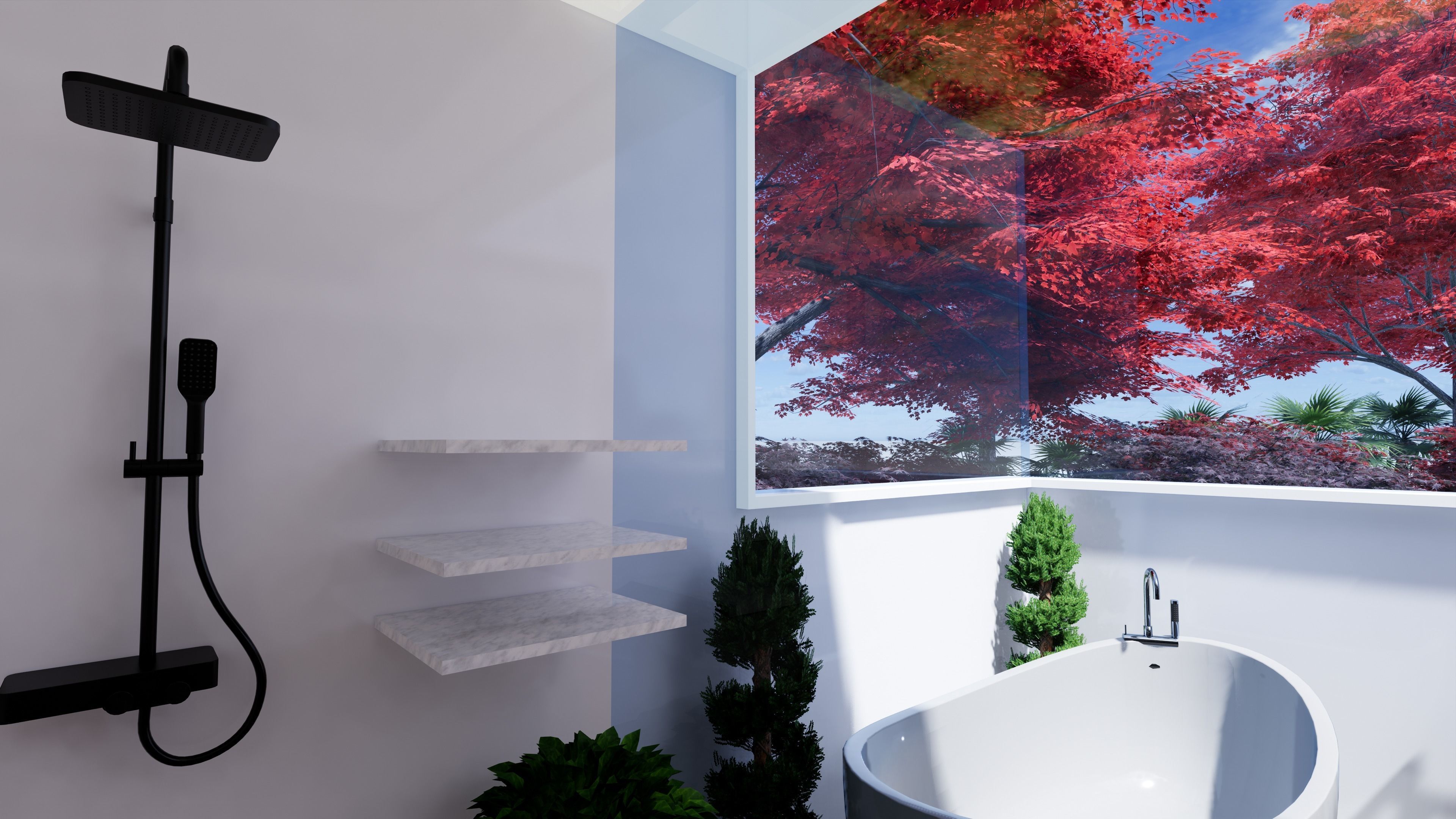 3D immersive window Bath free 3D model 3D printable | CGTrader