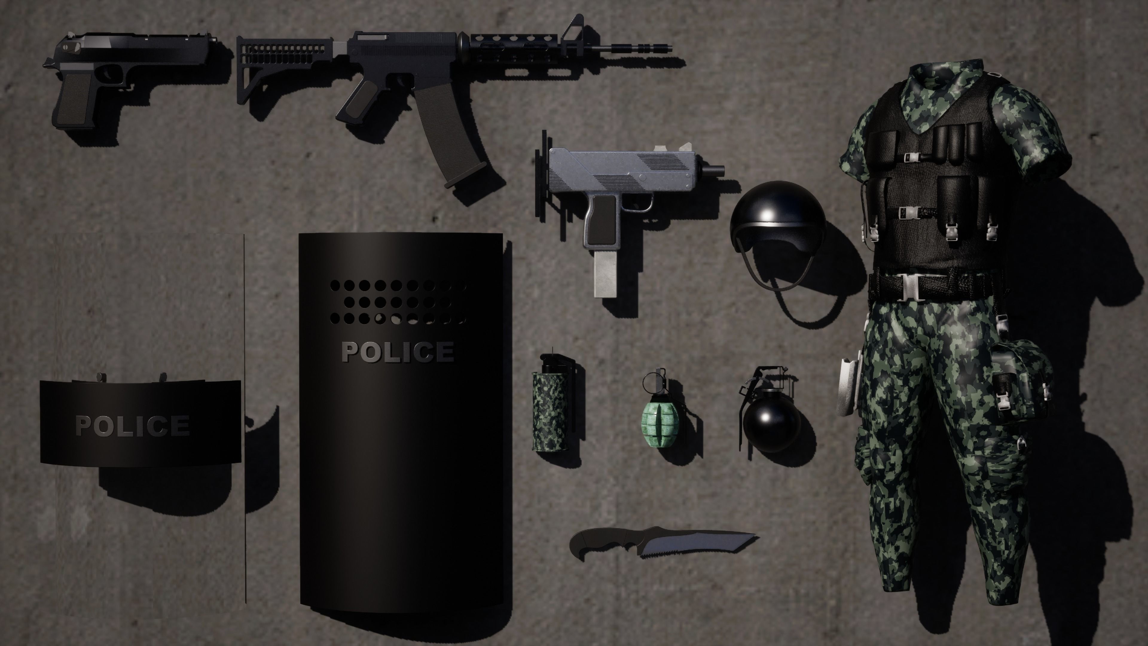 3D model military kit battle gadgets VR / AR / low-poly | CGTrader