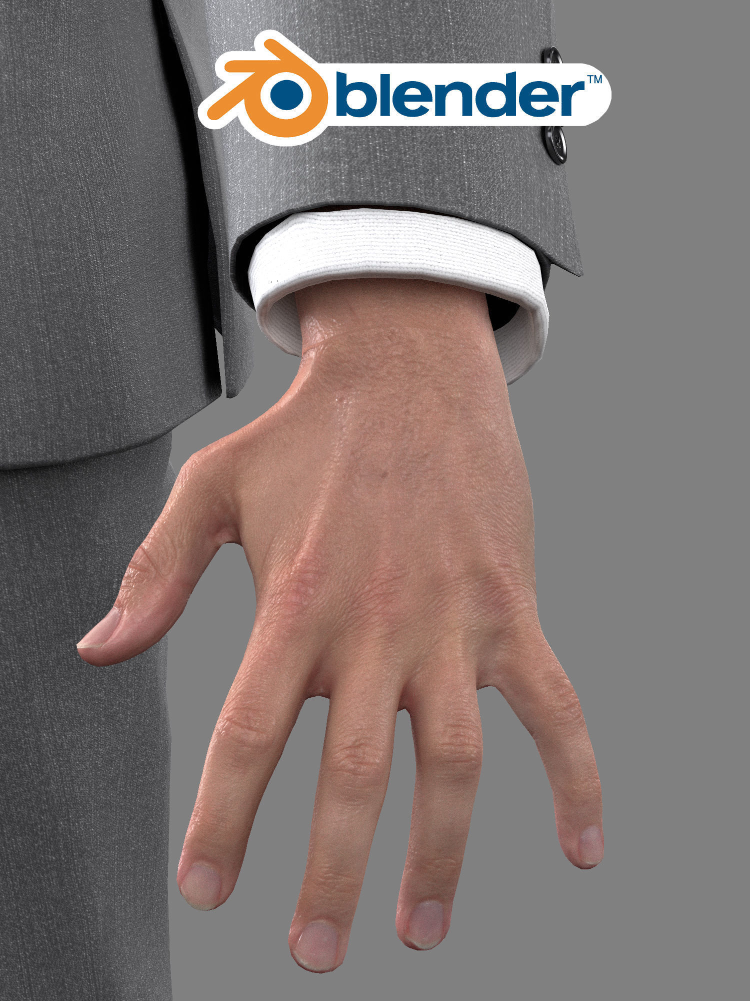 3D model Business Man with suit blender and 3ds max VR / AR / low-poly ...