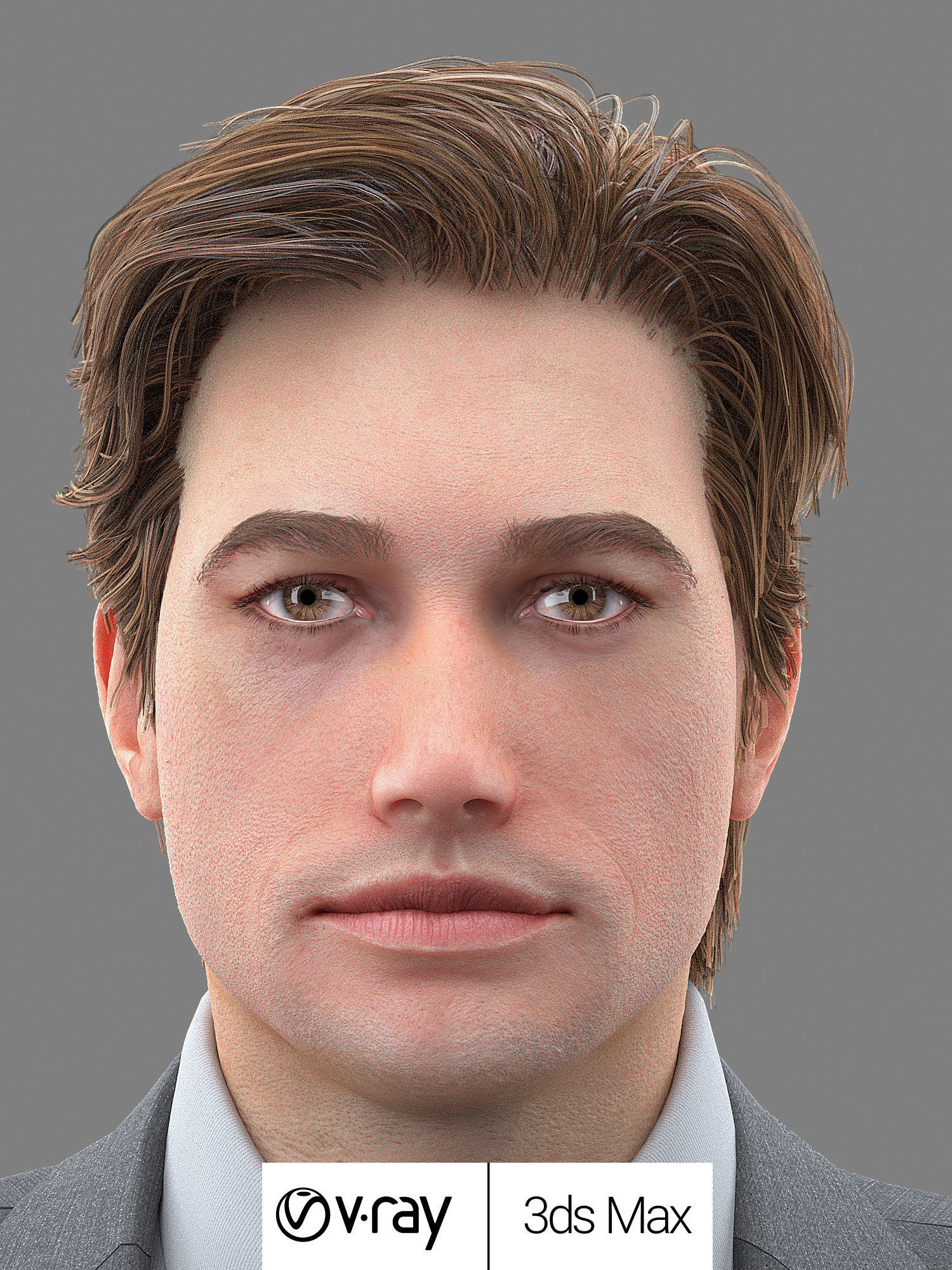 3D model Business Man with suit blender and 3ds max VR / AR / low-poly ...