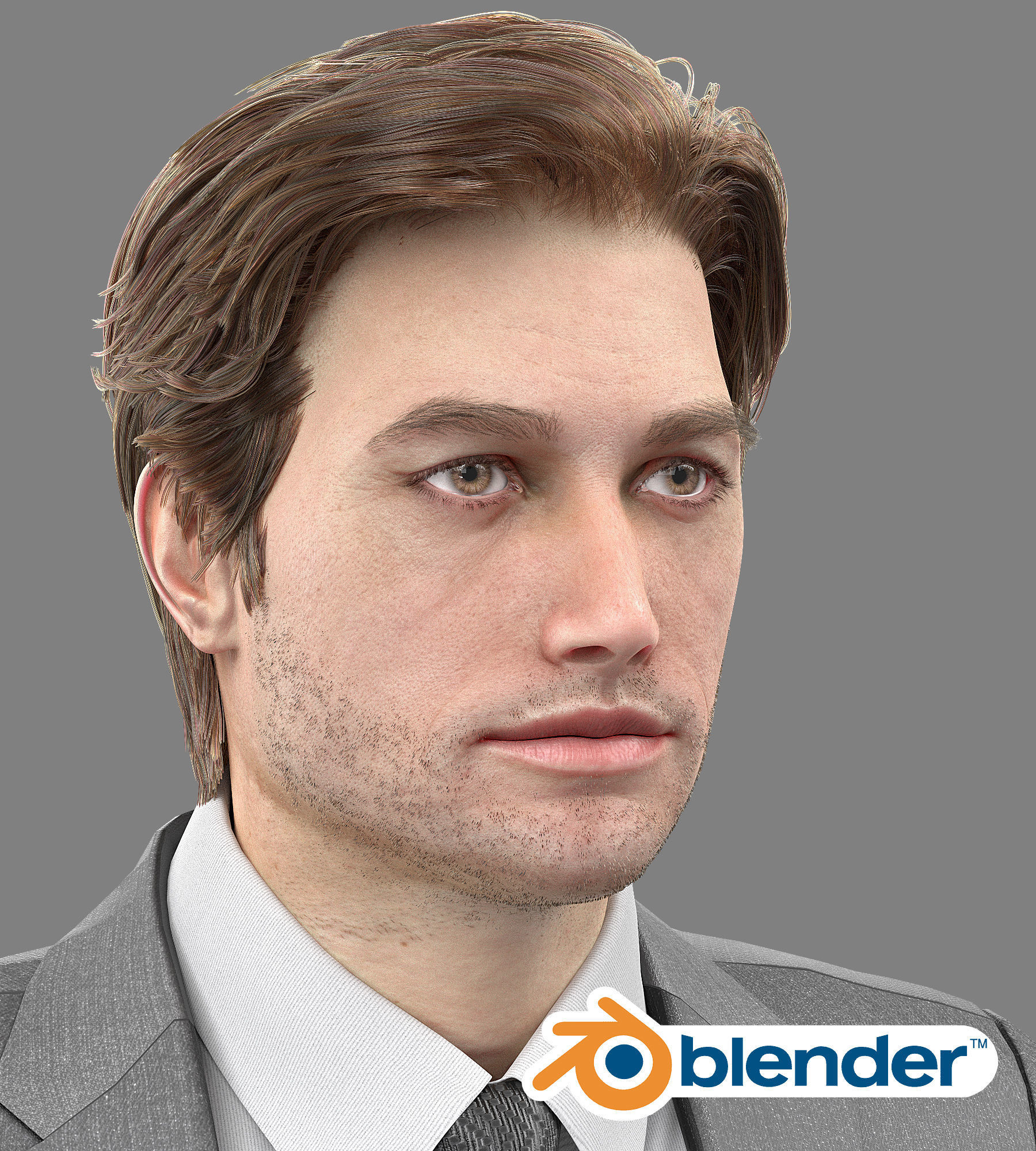 3D model Business Man with suit blender and 3ds max VR / AR / low-poly ...
