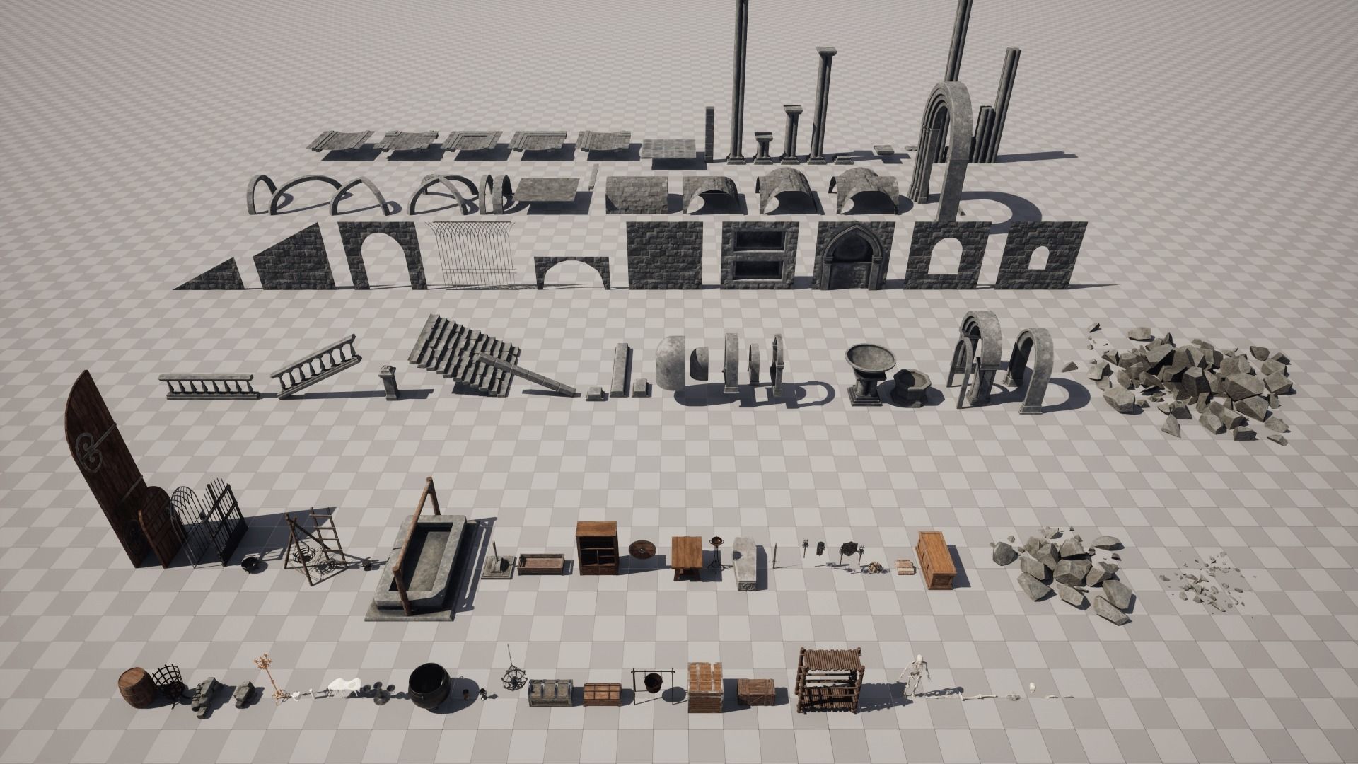 3D model Modular Dungeon Collection Kitbash Assets and Props VR / AR ...