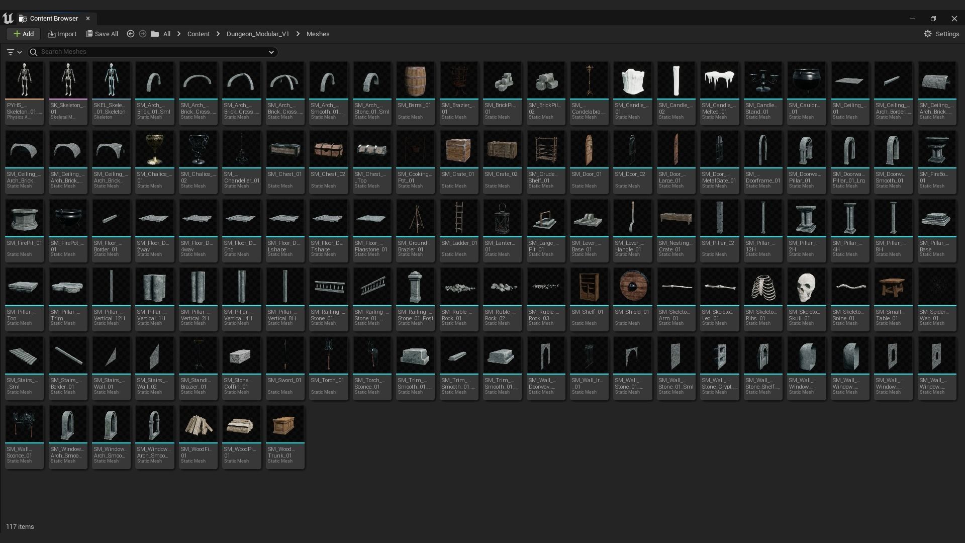 3D model Modular Dungeon Collection Kitbash Assets and Props VR / AR ...
