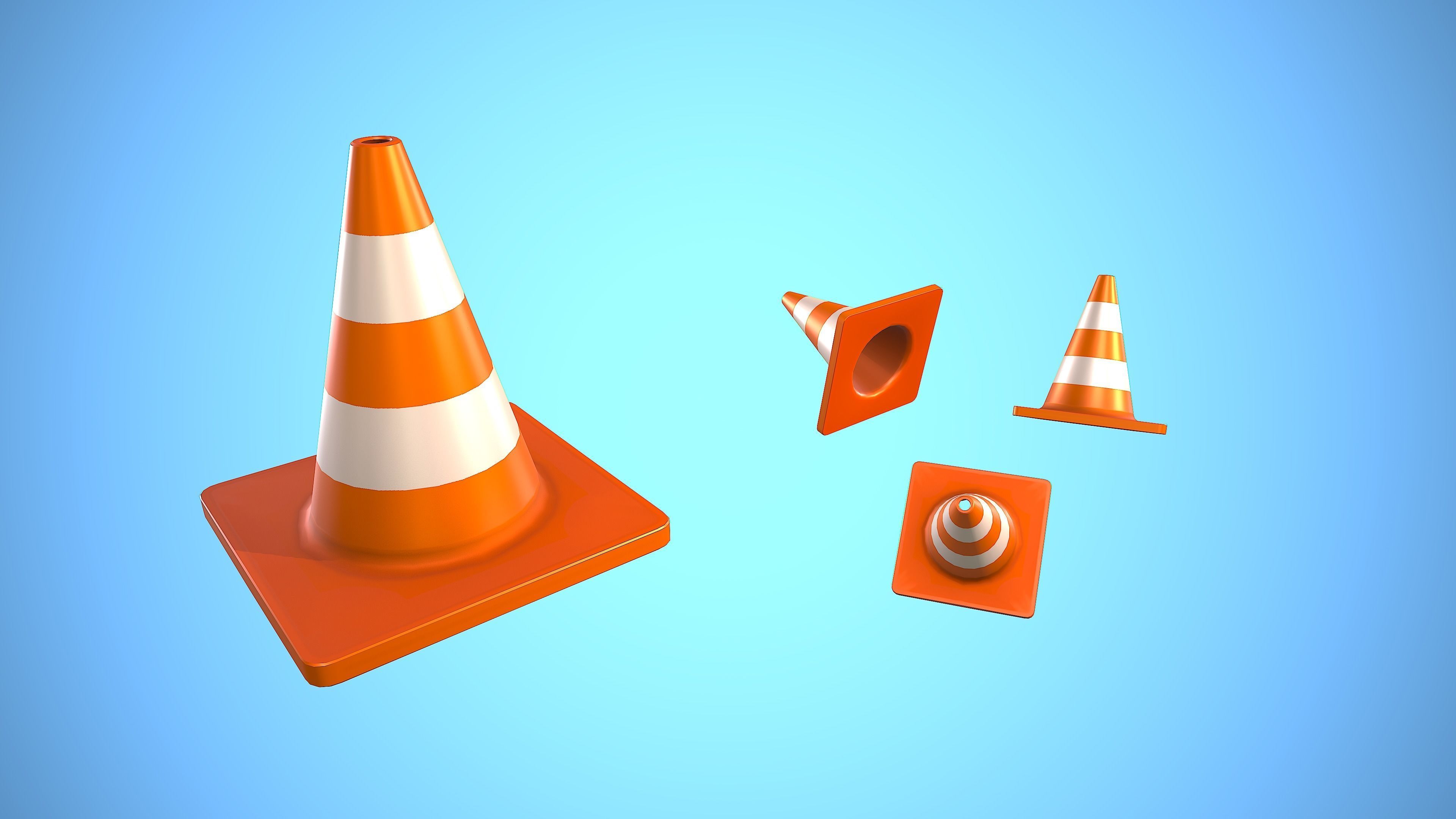 3D model CONE TRAFFIC CARTOON STYLIZED VR / AR / low-poly | CGTrader