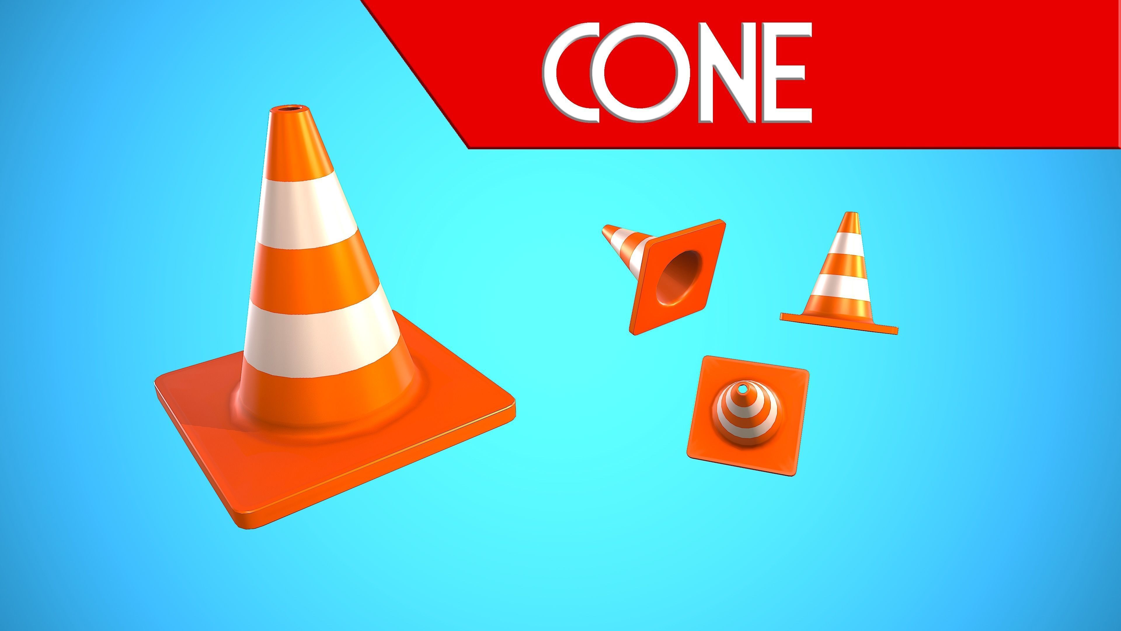 3D model CONE TRAFFIC CARTOON STYLIZED VR / AR / low-poly | CGTrader