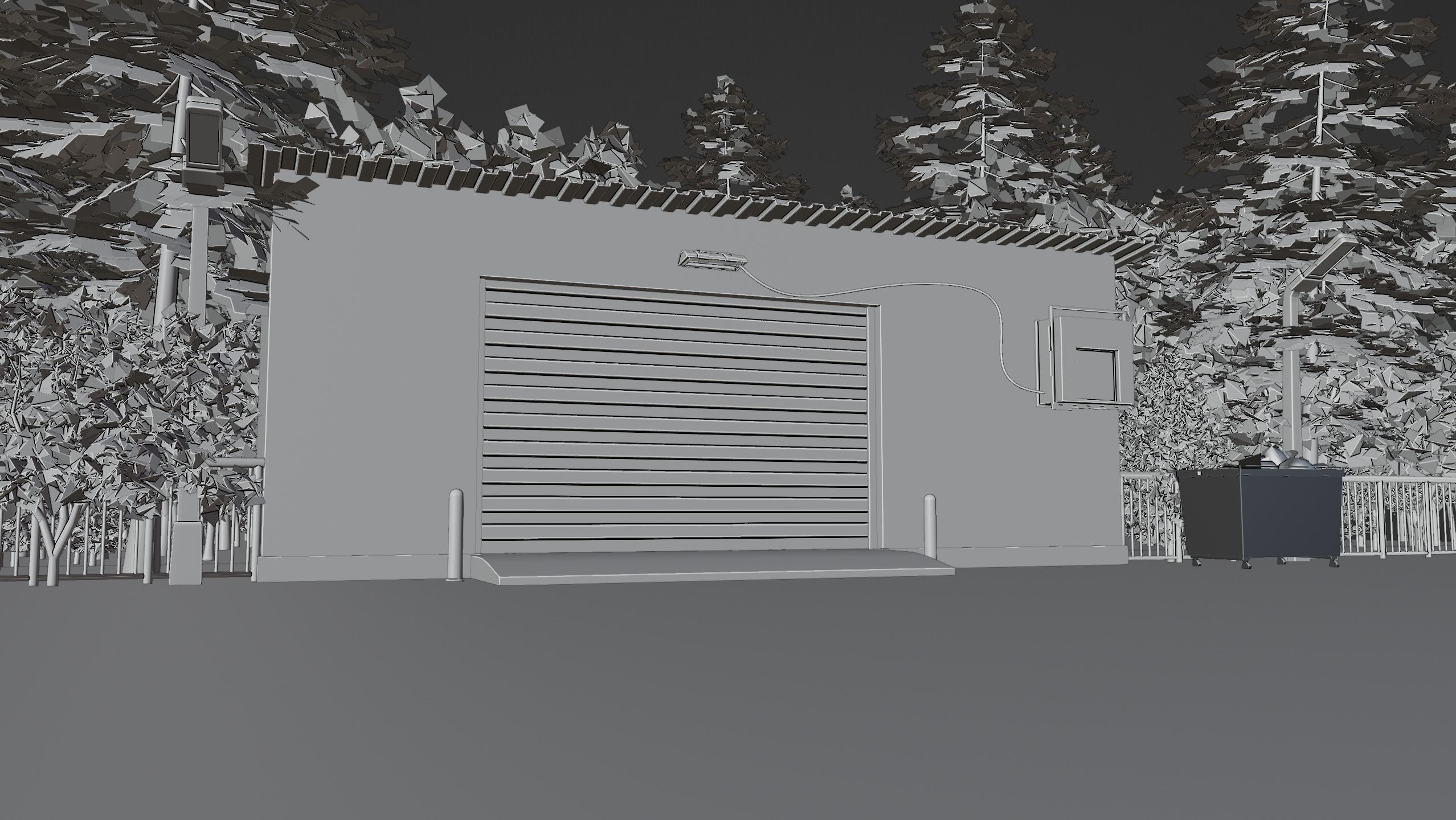 Darkness Garage Scene 3D Blend File Textured FBX OBJ MTL Files 3D model ...