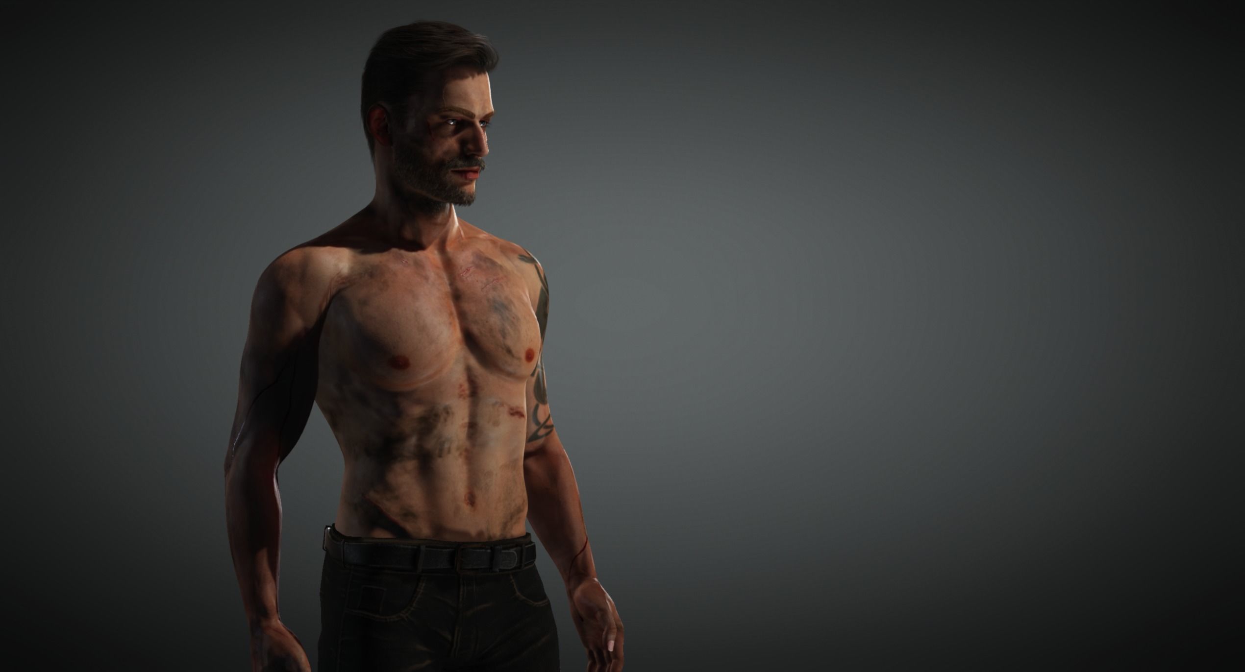 Realistic 3D Model of a Man with Minor Injuries 3D model animated ...