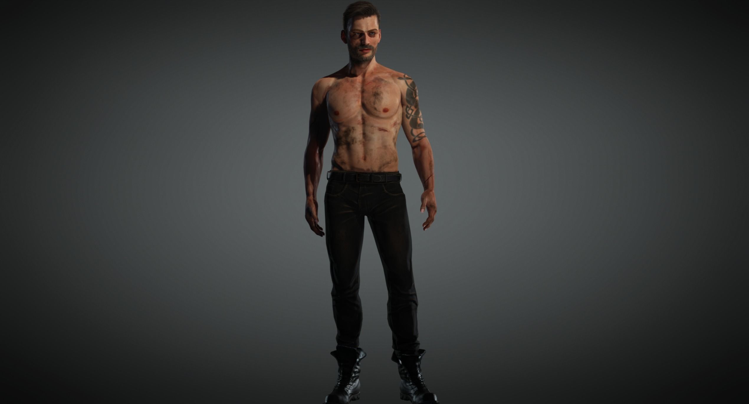 Realistic 3D Model of a Man with Minor Injuries 3D model animated ...