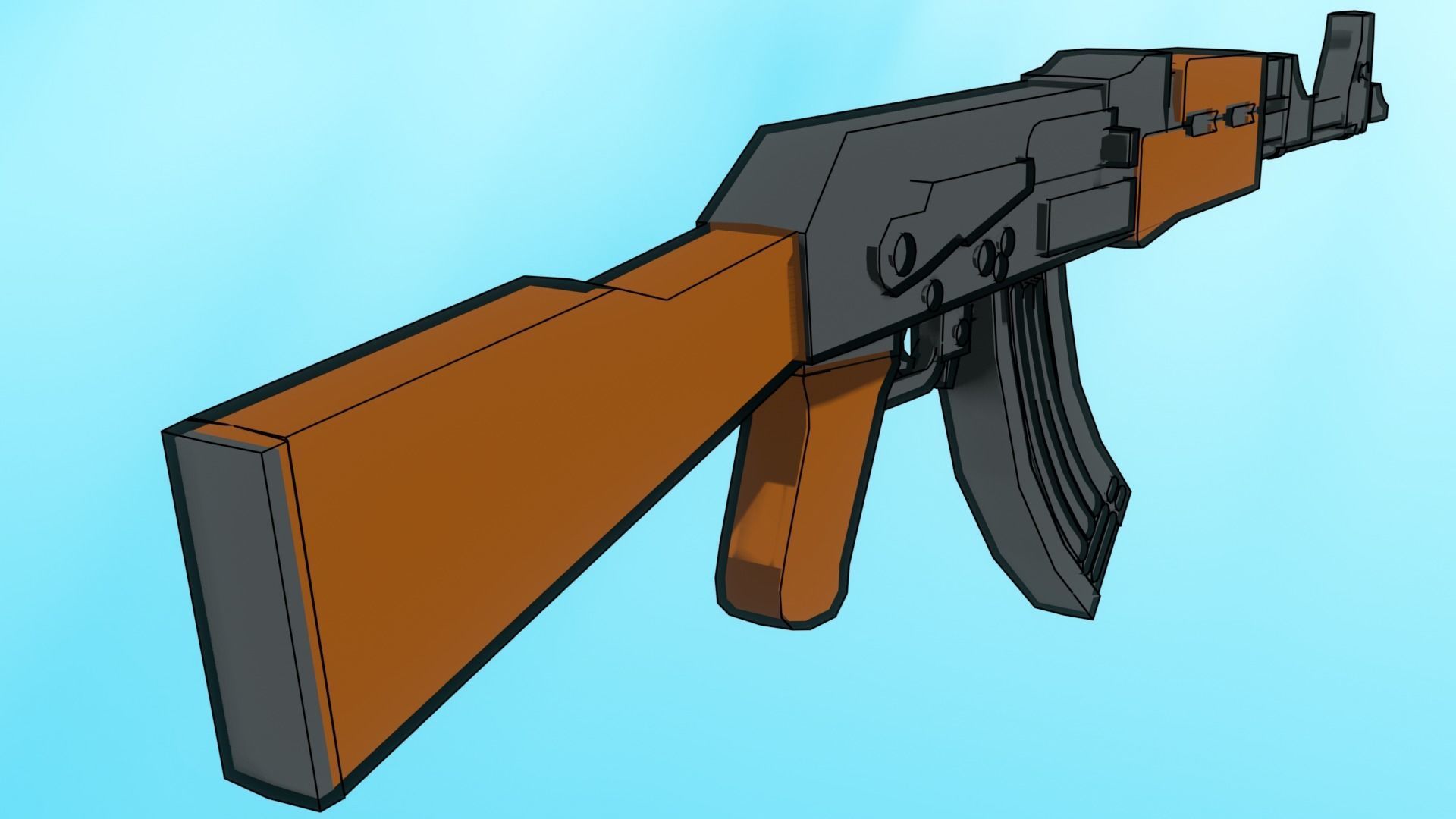 3D model AK-47 Anime Style VR / AR / low-poly | CGTrader