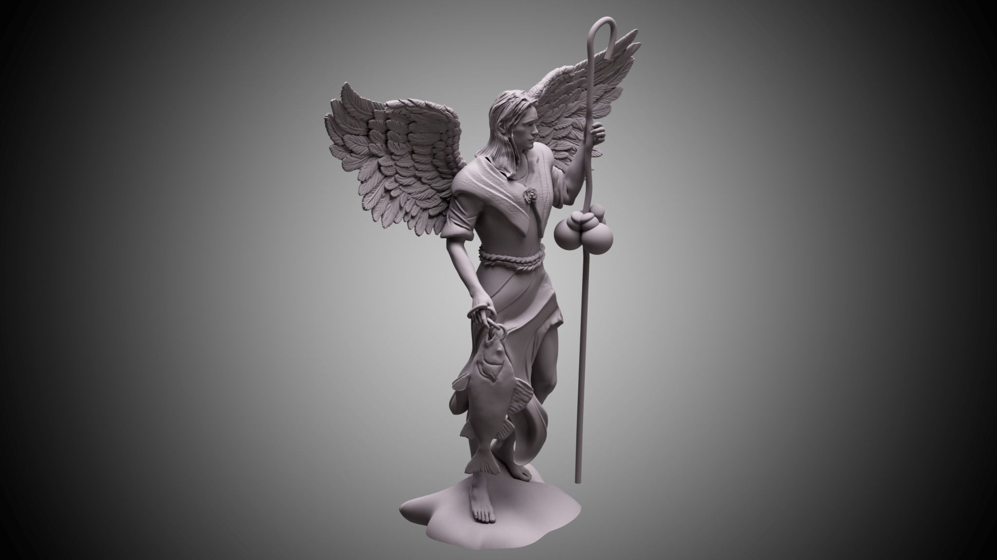 Saint Raphael 3D model 3D printable | CGTrader