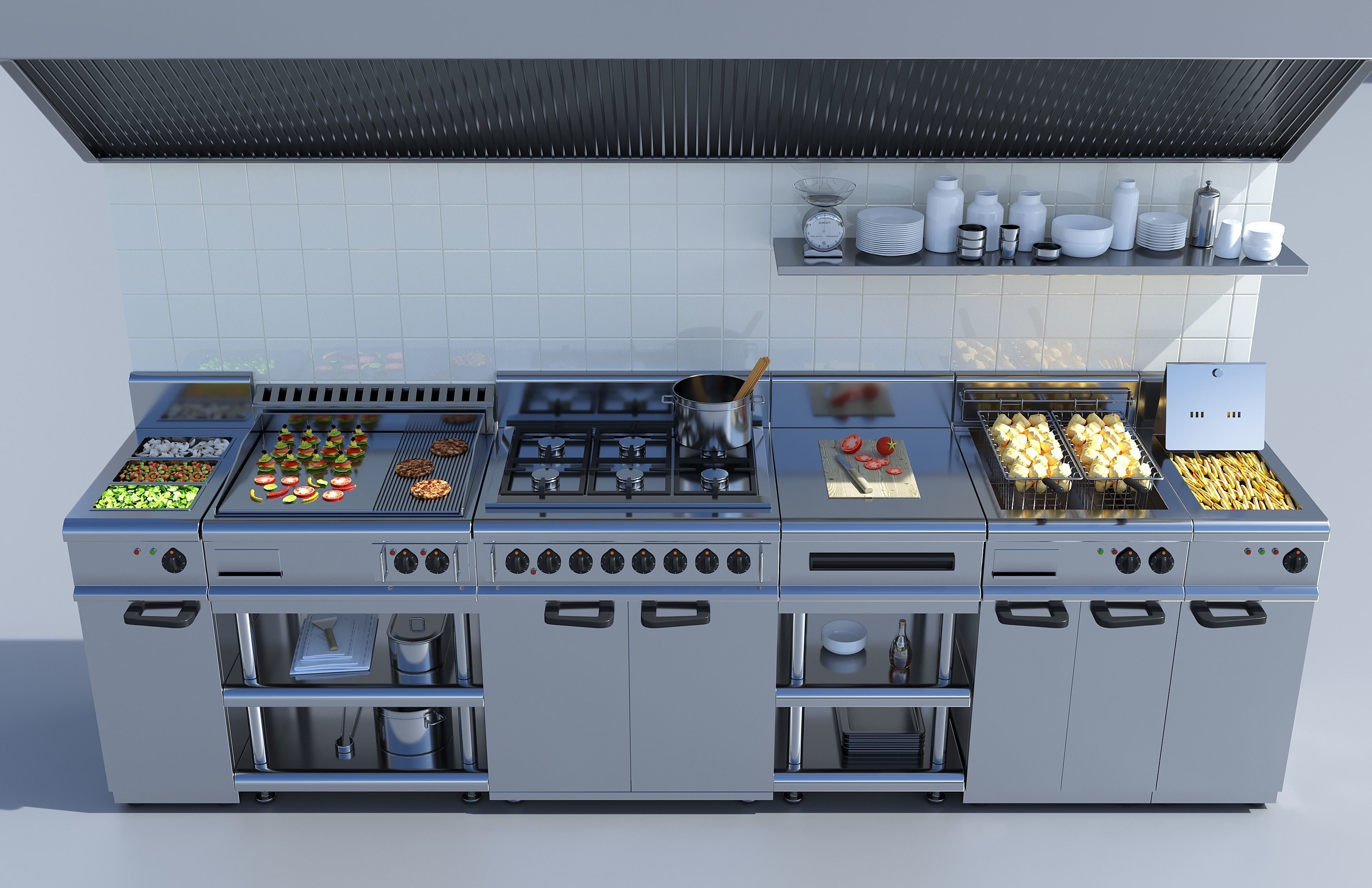 Modular kitchen equipment 1 3D model | CGTrader