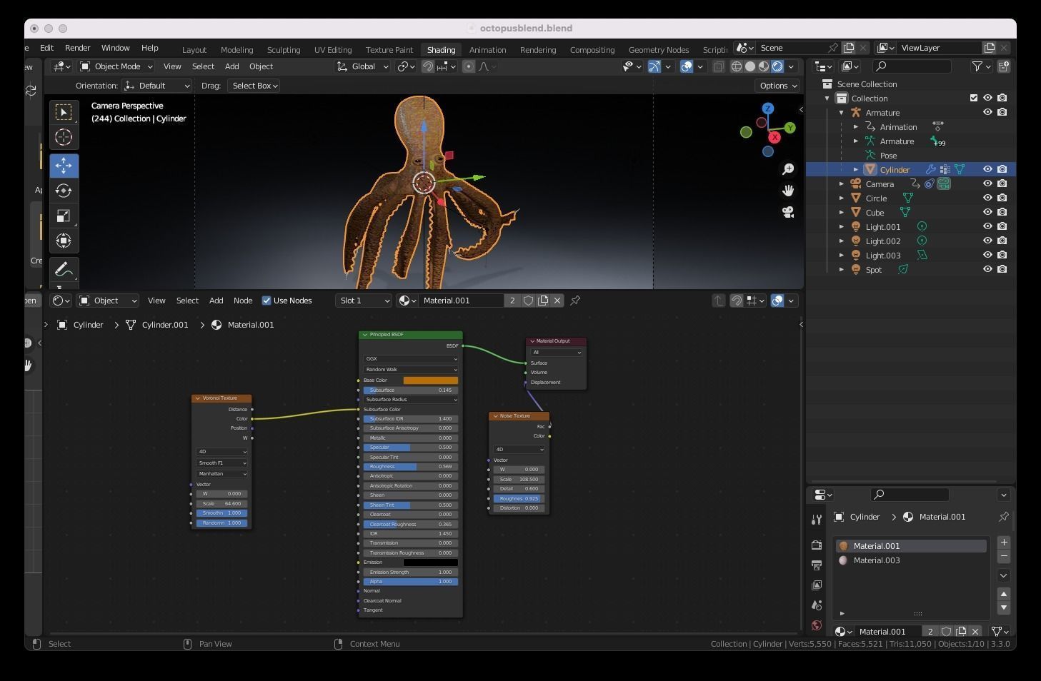 Blender Rigged Octopus 3D model animated rigged | CGTrader