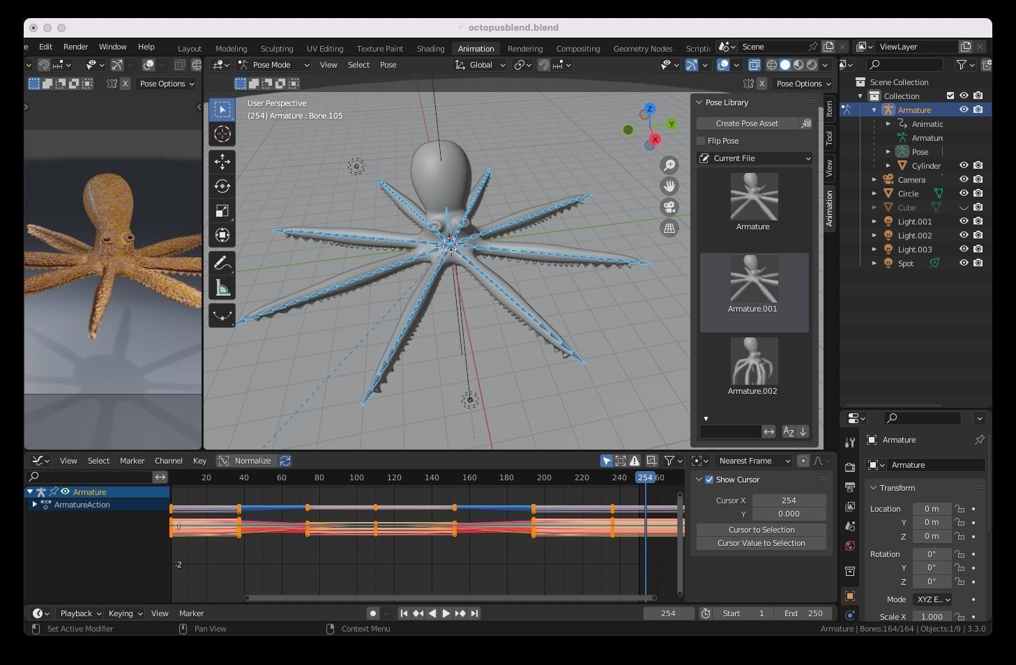 Blender Rigged Octopus 3D model animated rigged | CGTrader