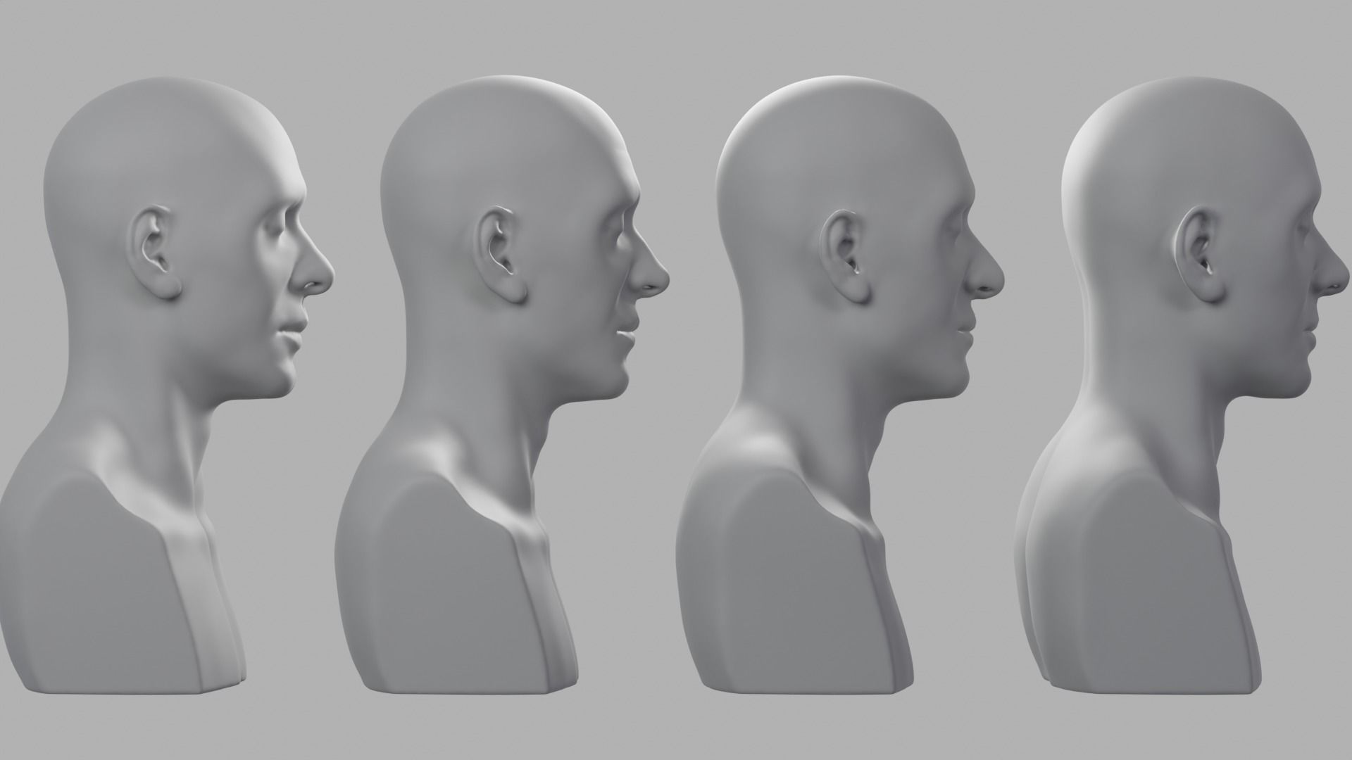 Male Closed Eyes Heads 3D model | CGTrader