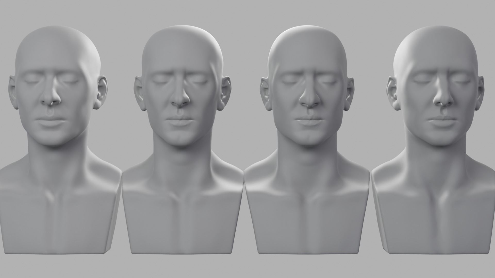Male Closed Eyes Heads 3D model | CGTrader