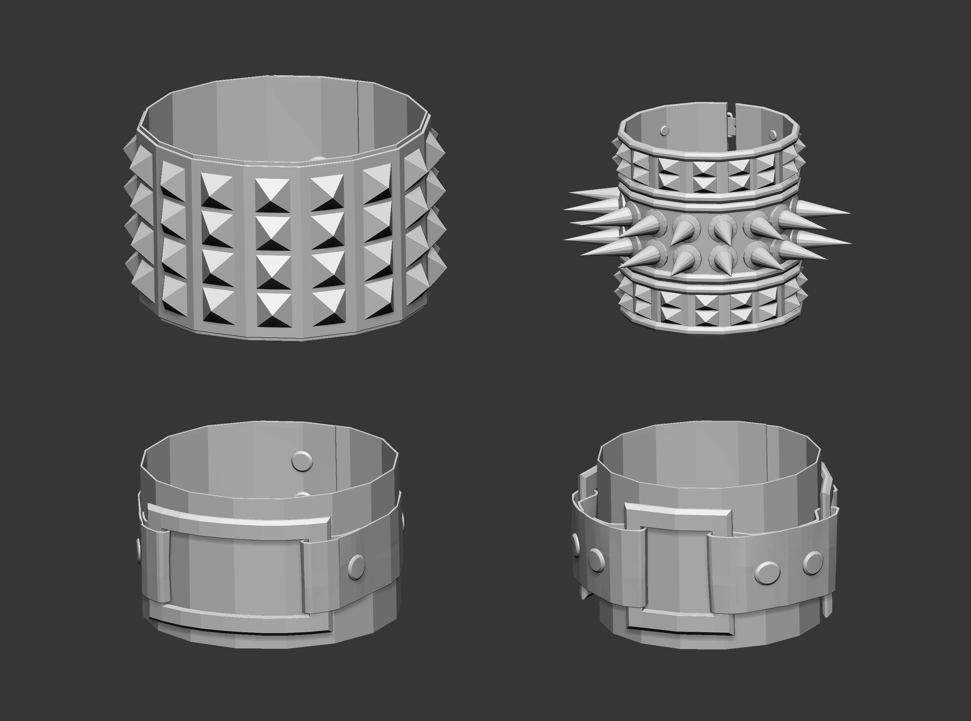 25 low poly arm cuff and bracelet shapes IMM set 3D model | CGTrader