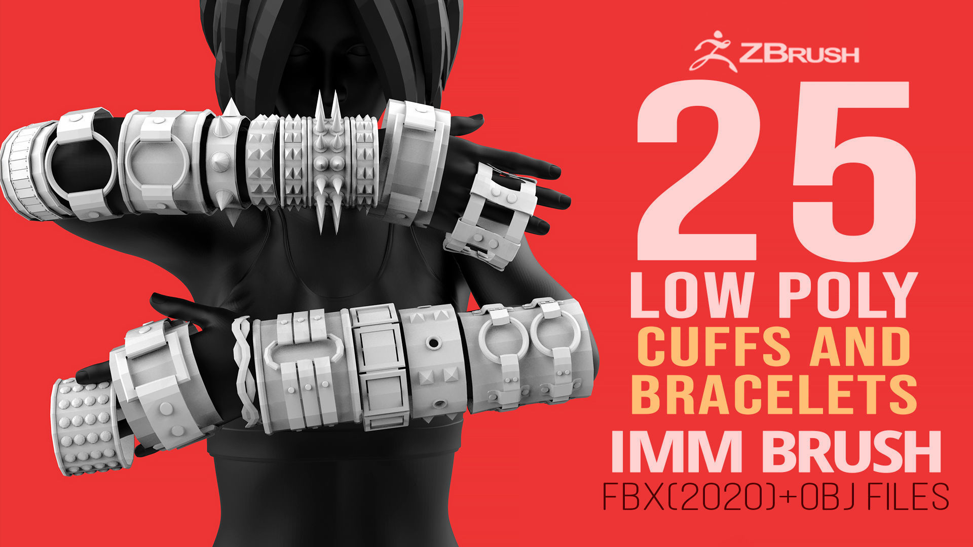 25 low poly arm cuff and bracelet shapes IMM set 3D model | CGTrader