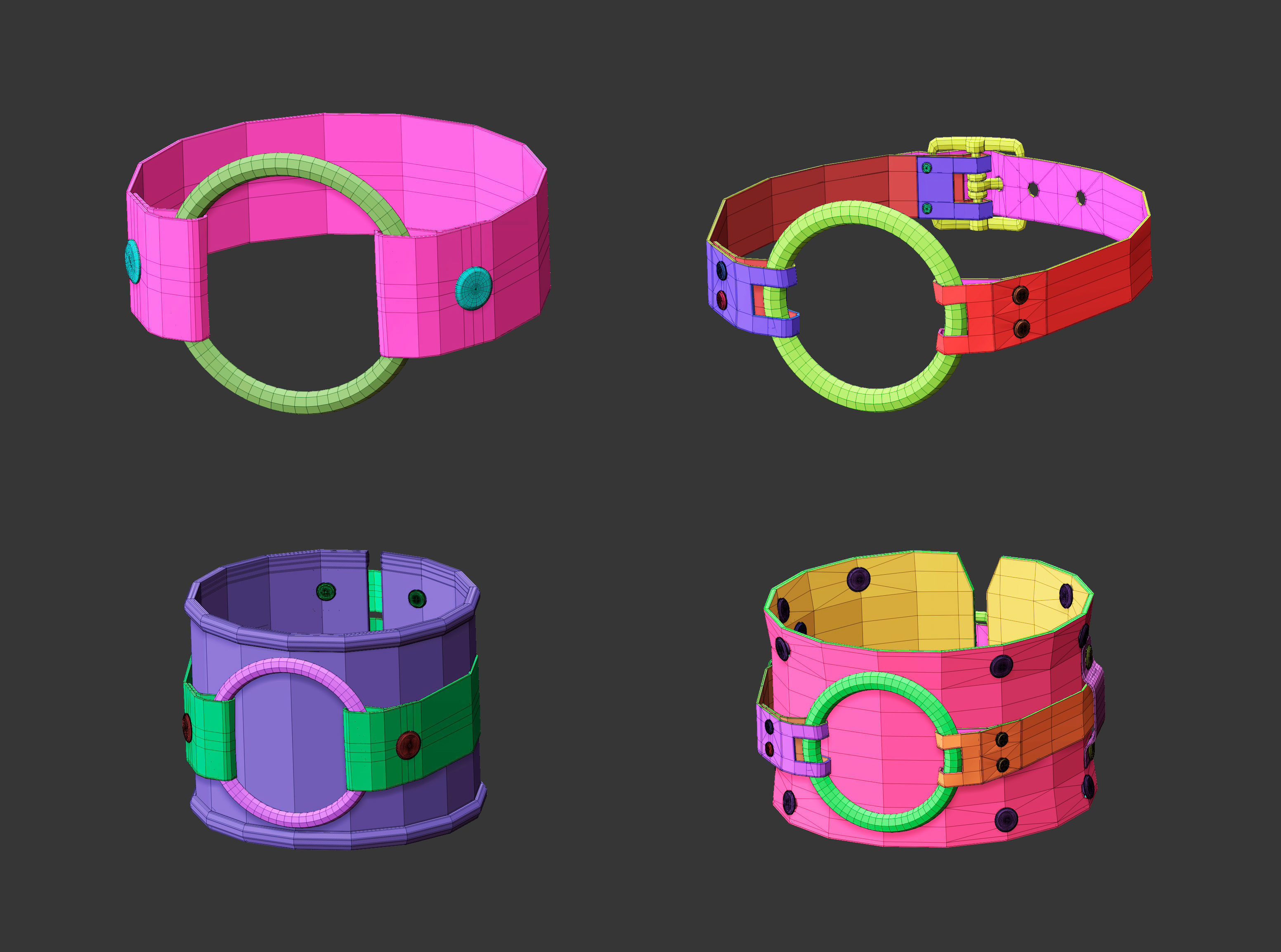 25 low poly arm cuff and bracelet shapes IMM set 3D model | CGTrader