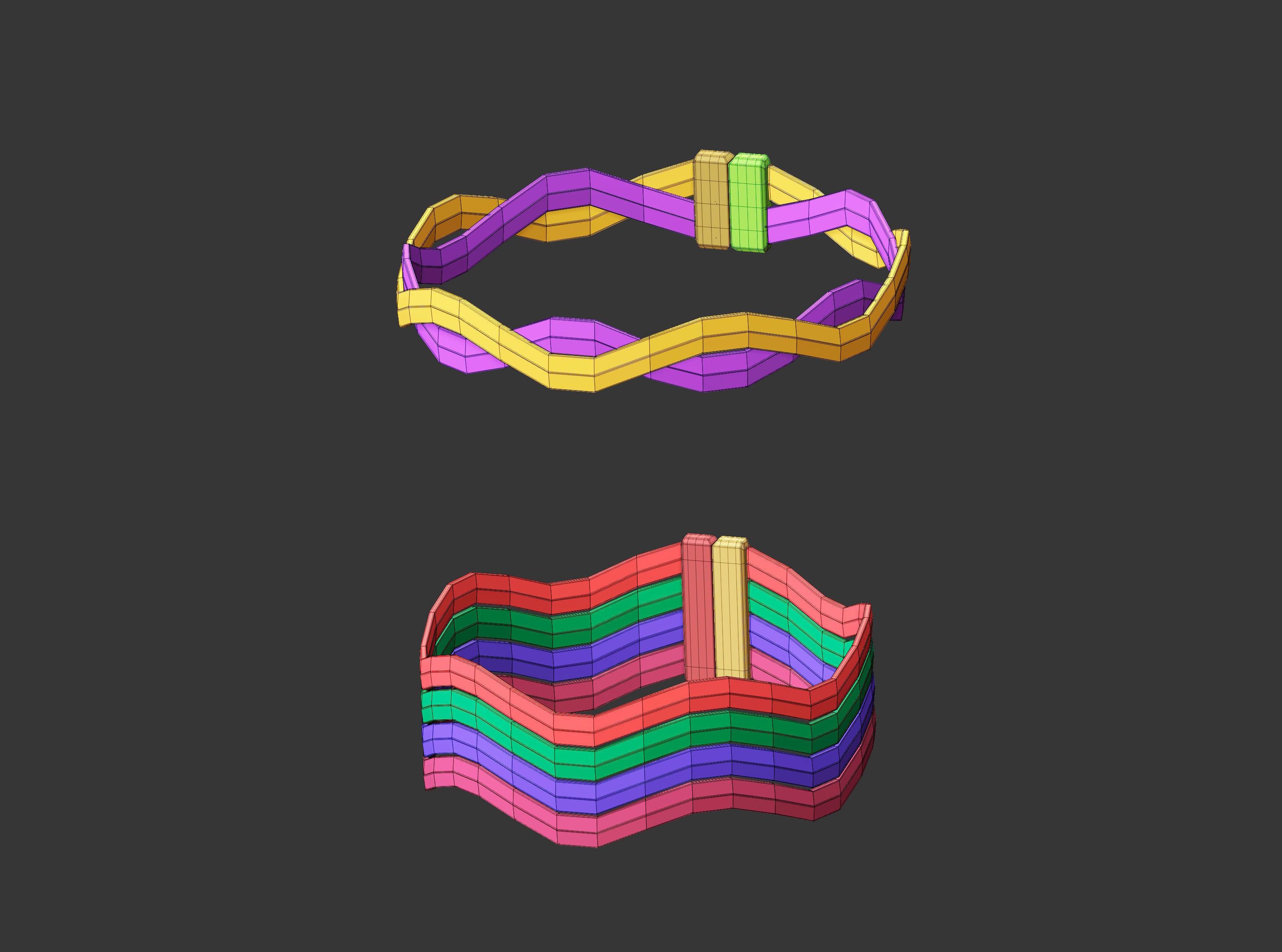 25 low poly arm cuff and bracelet shapes IMM set 3D model | CGTrader