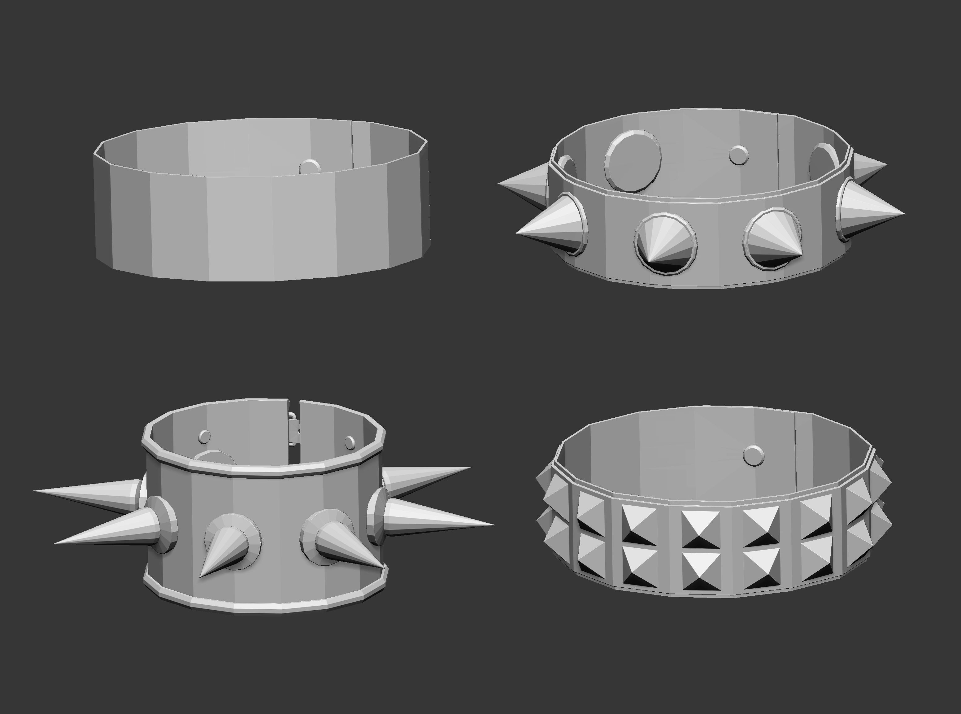 25 low poly arm cuff and bracelet shapes IMM set 3D model | CGTrader