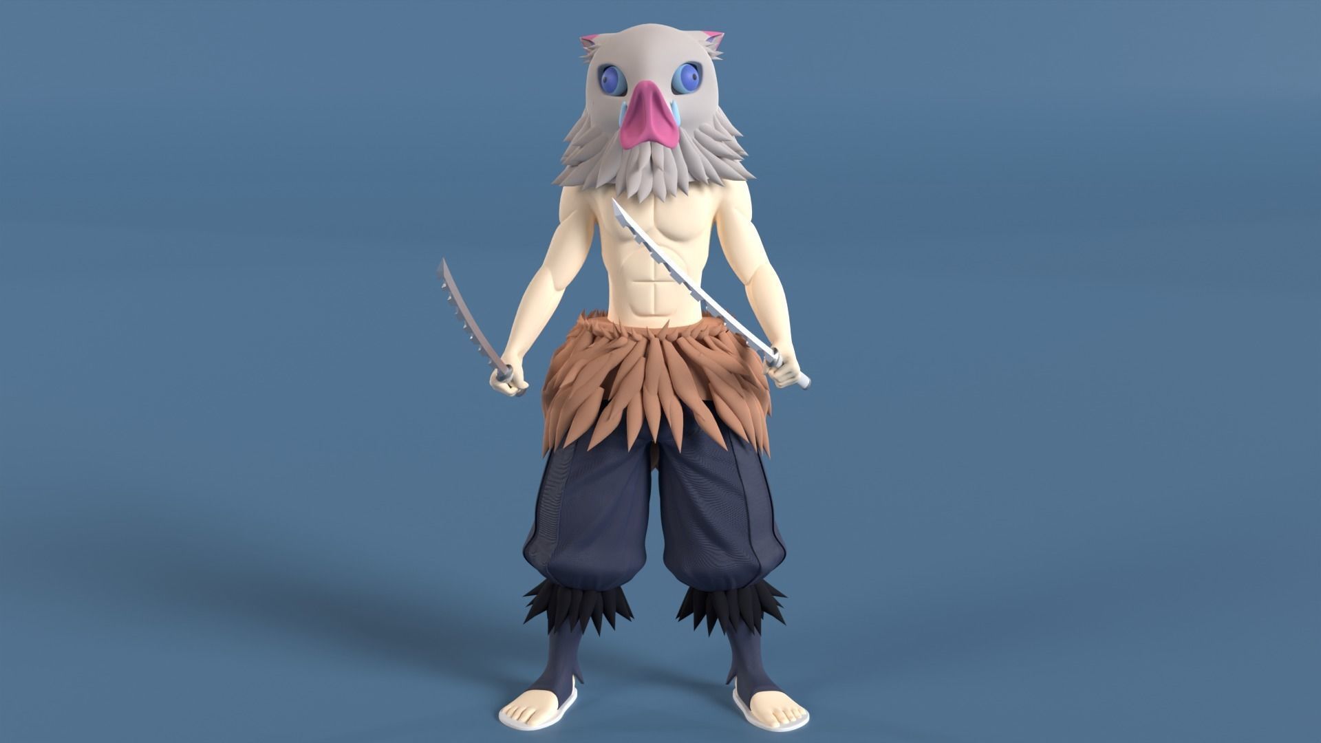 Inosuke Hashibira - Demon Slayer 3D model rigged | CGTrader