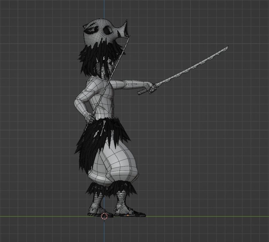 Inosuke Hashibira - Demon Slayer 3D model rigged | CGTrader