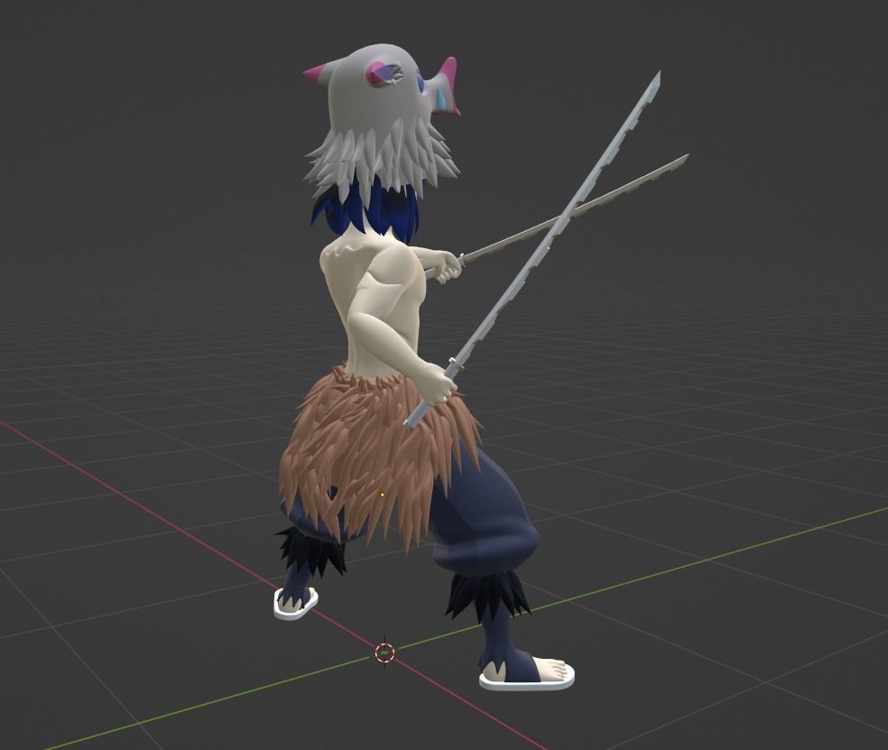 Inosuke Hashibira - Demon Slayer 3D model rigged | CGTrader