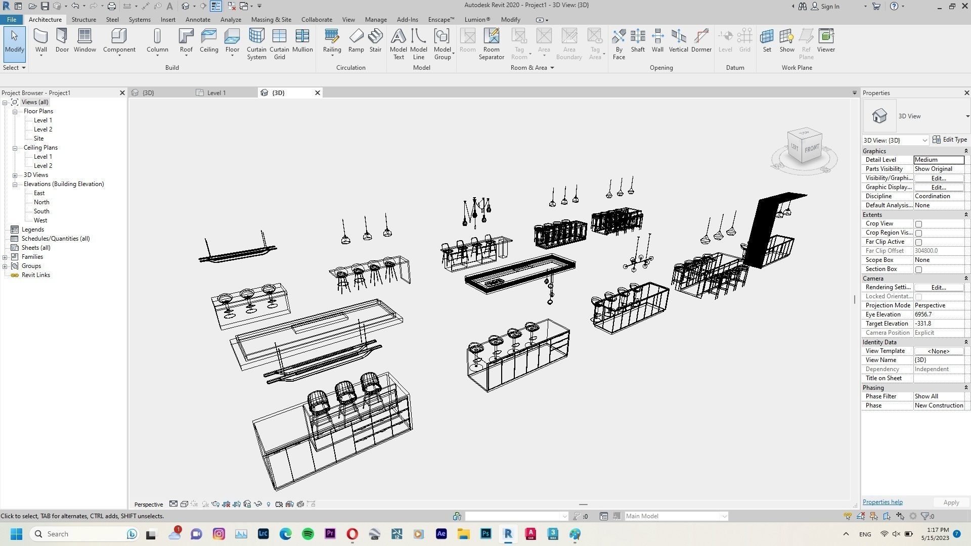 Dinning Table - Island Table - Dinning Room Revit Family 3D model ...