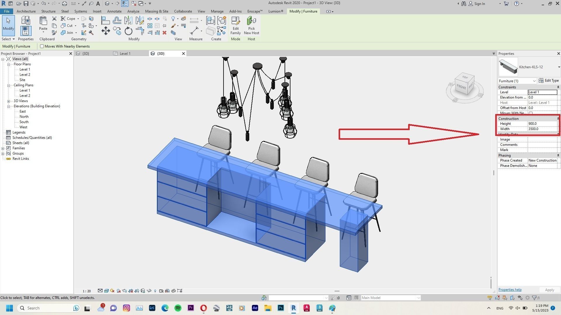 Dinning Table - Island Table - Dinning Room Revit Family 3D model ...