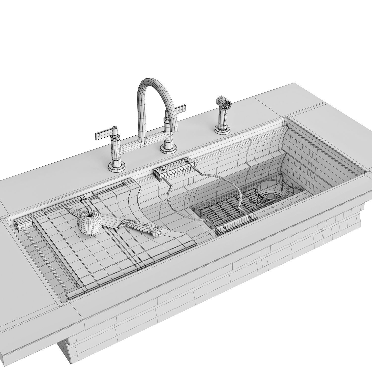 Kallista Multiere Kitchen Sink Set 3D model | CGTrader