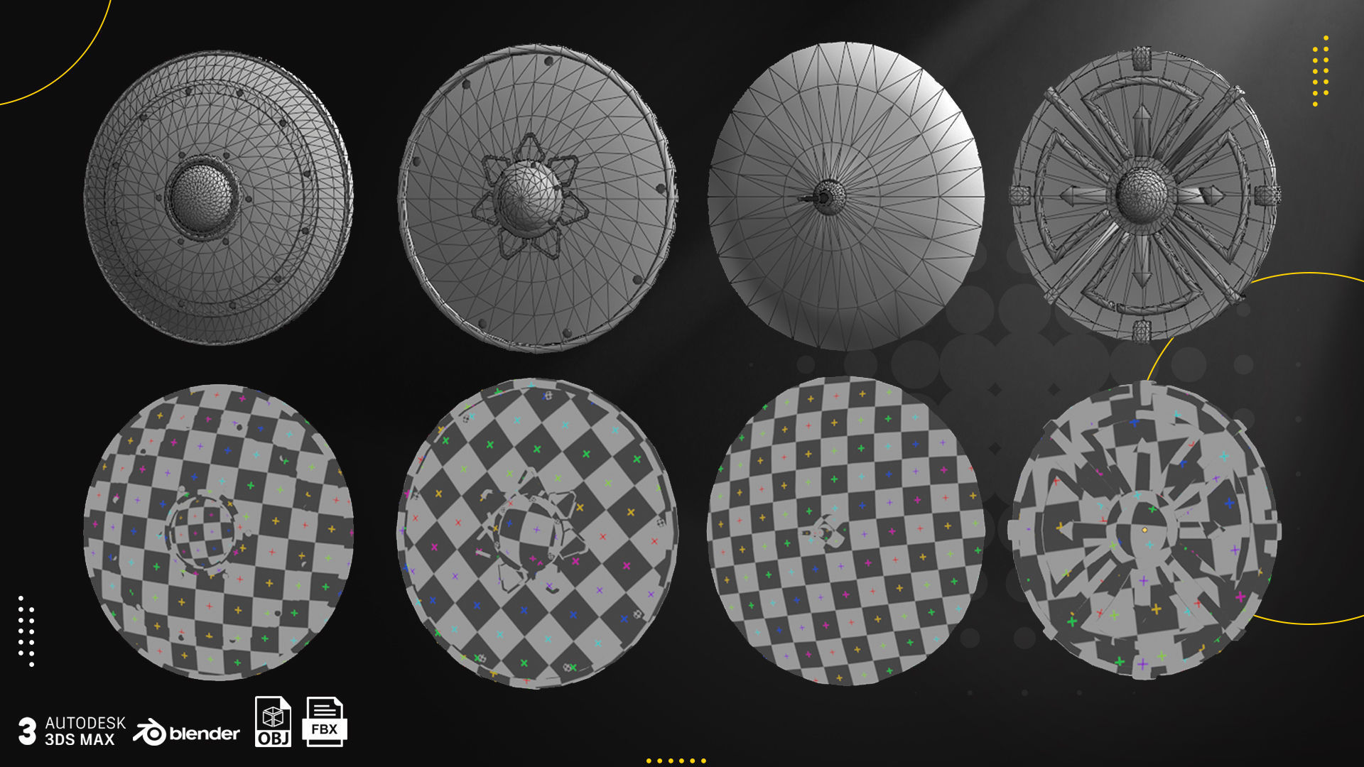 3D model 30 Medieval Shield Base Mesh VR / AR / low-poly | CGTrader