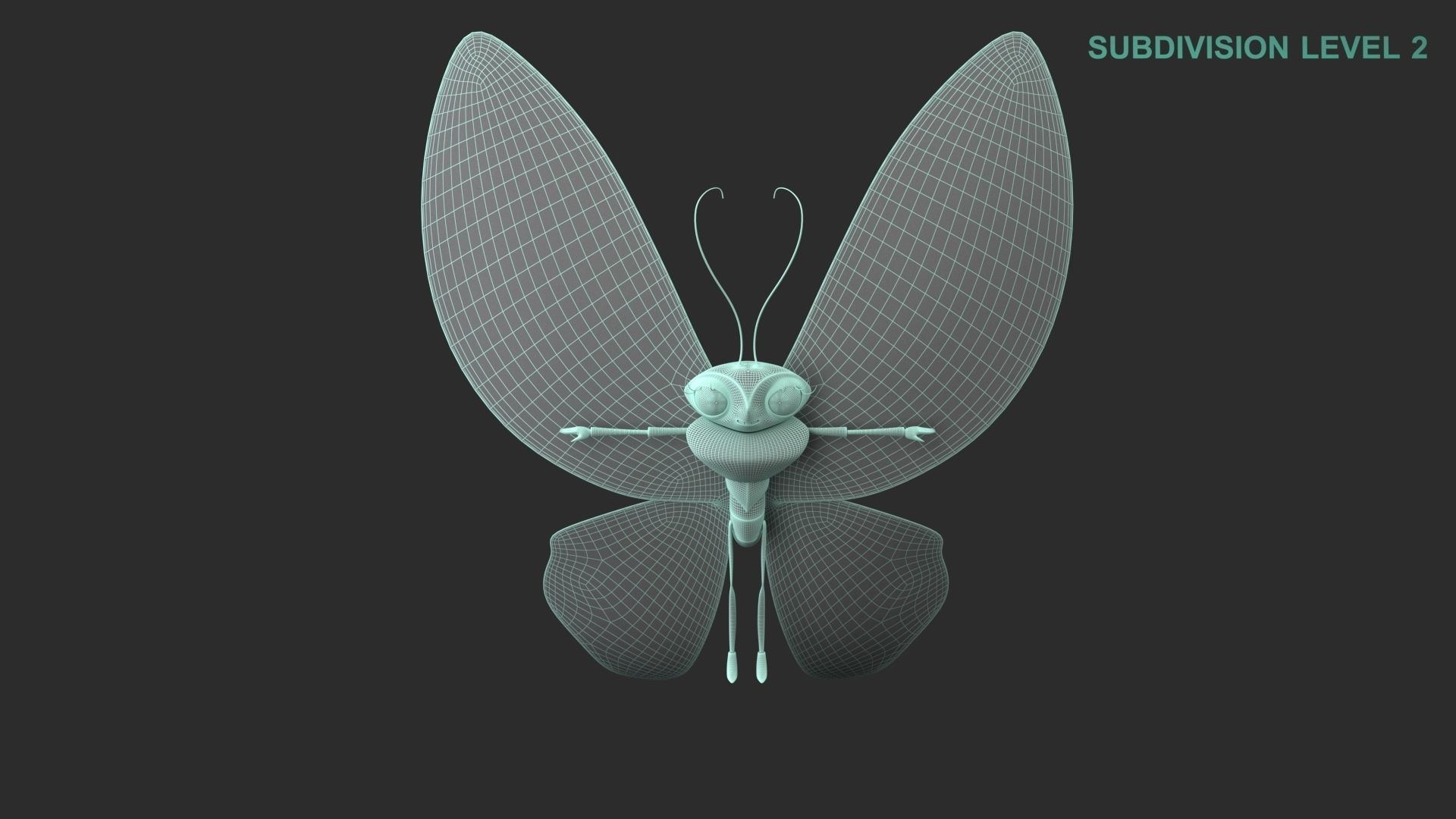 Cartoon Butterfly Character 3D model | CGTrader