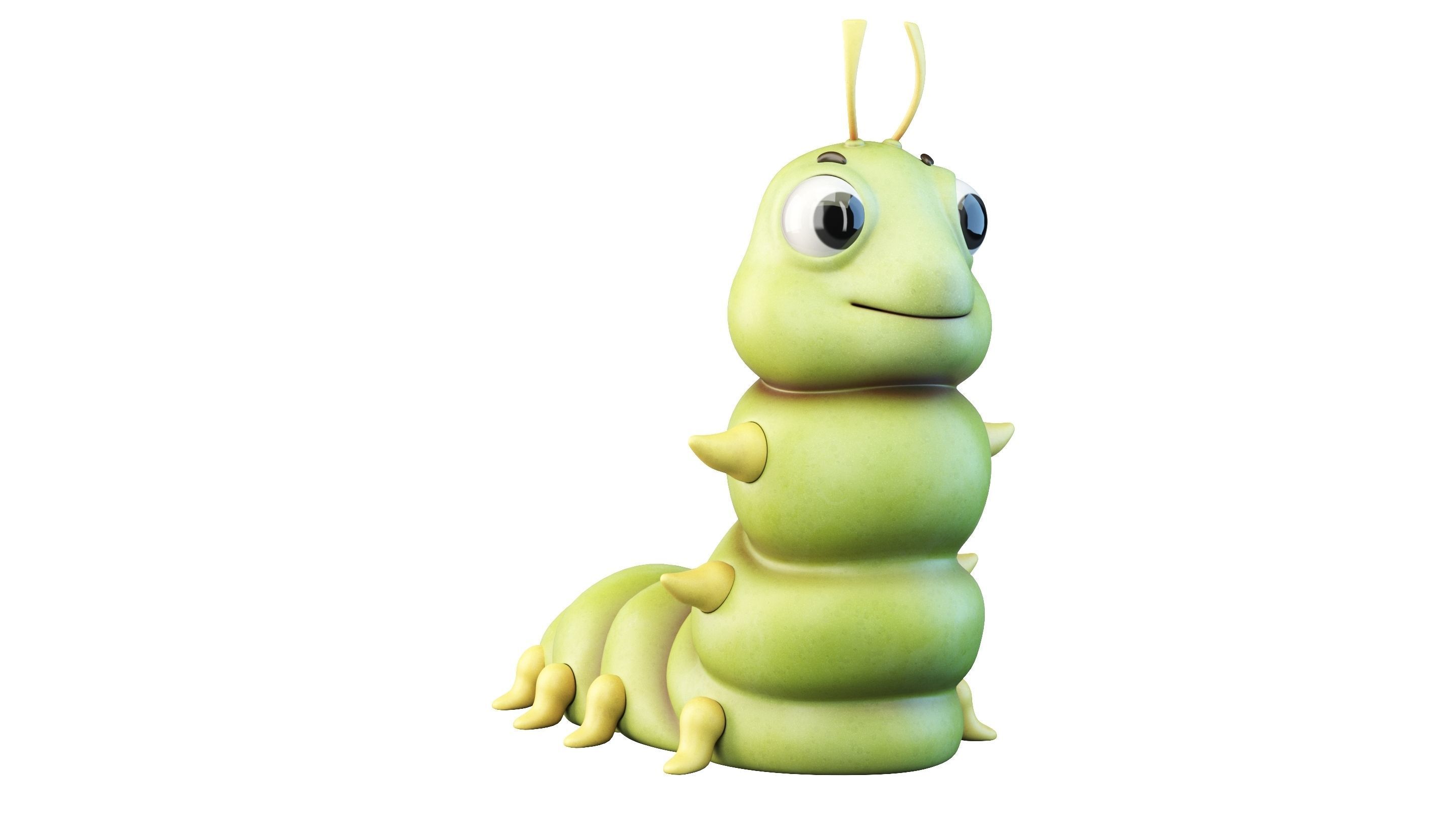 Cartoon Caterpillar Character 3D model | CGTrader