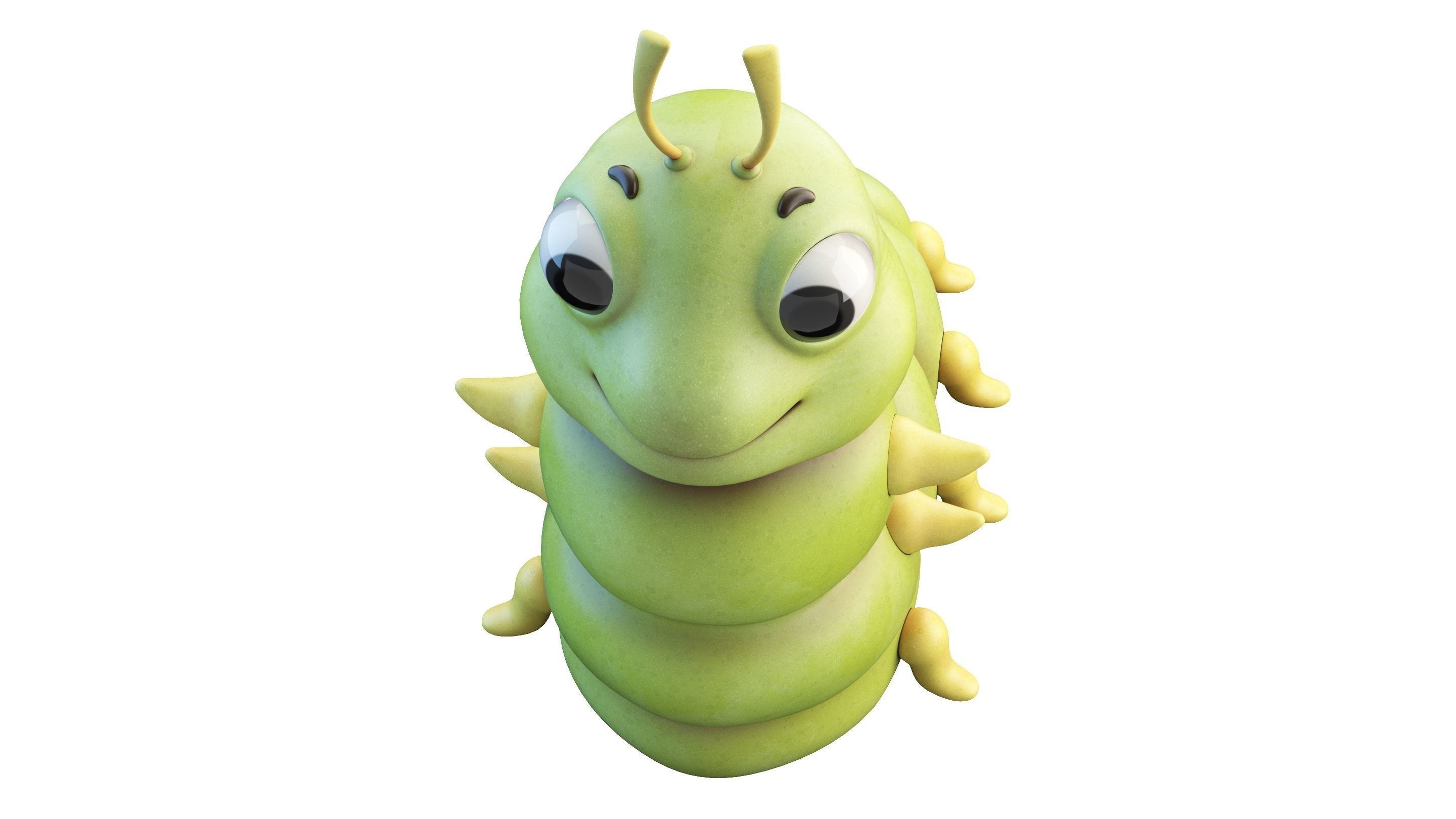 Cartoon Caterpillar Character 3D model | CGTrader