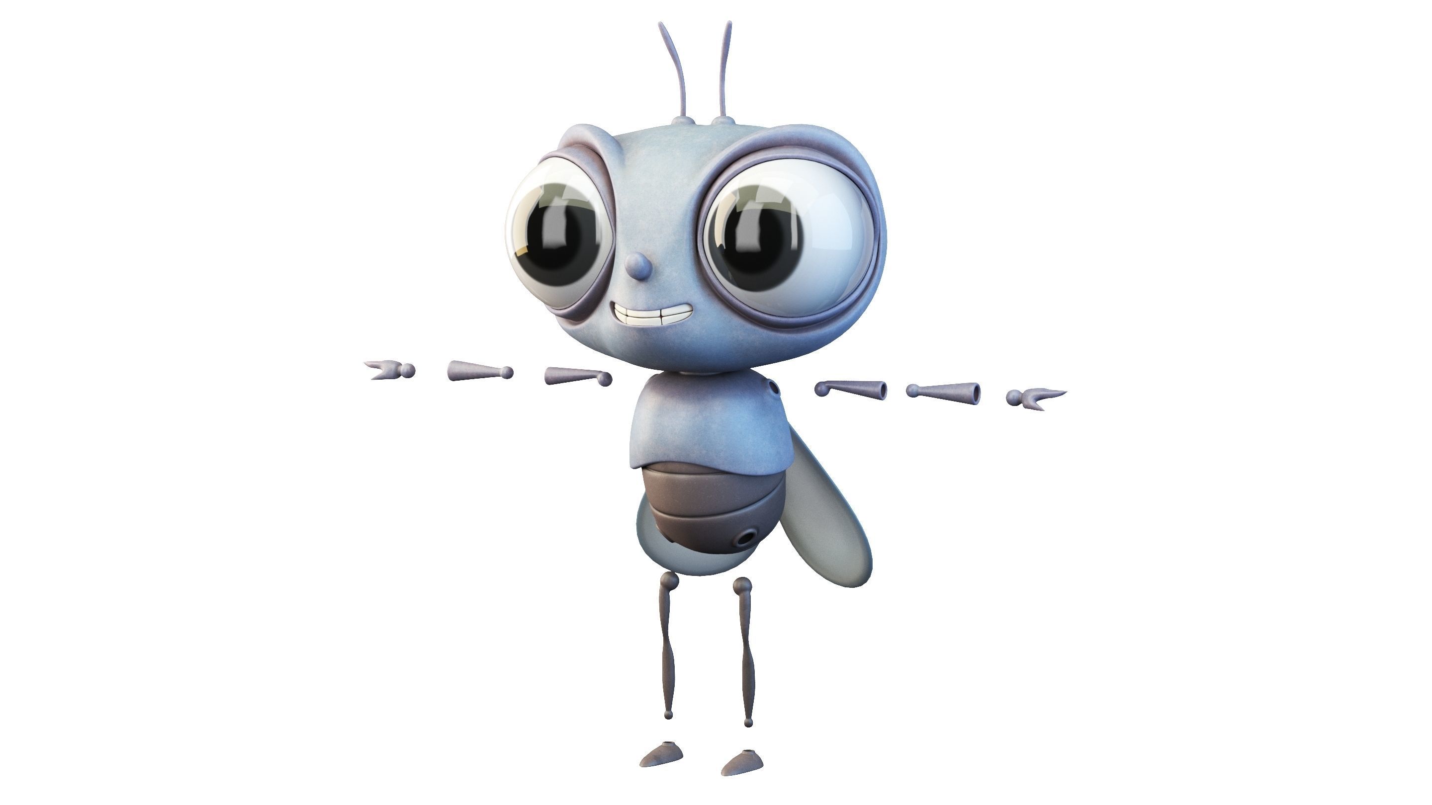 Cartoon Fly Character 3D model | CGTrader