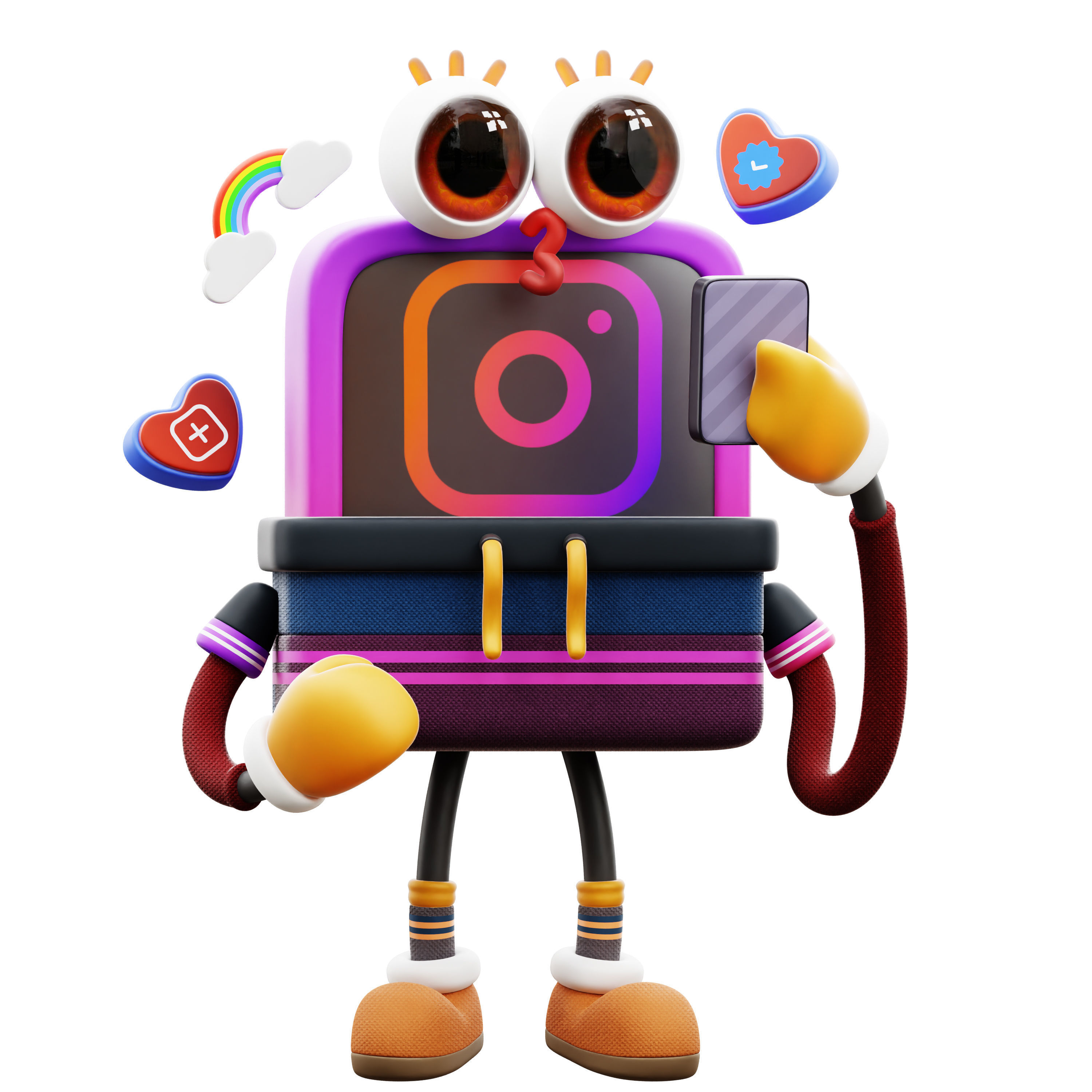 3D model Instagram Sticker Mascot 3D Icon VR / AR / low-poly | CGTrader
