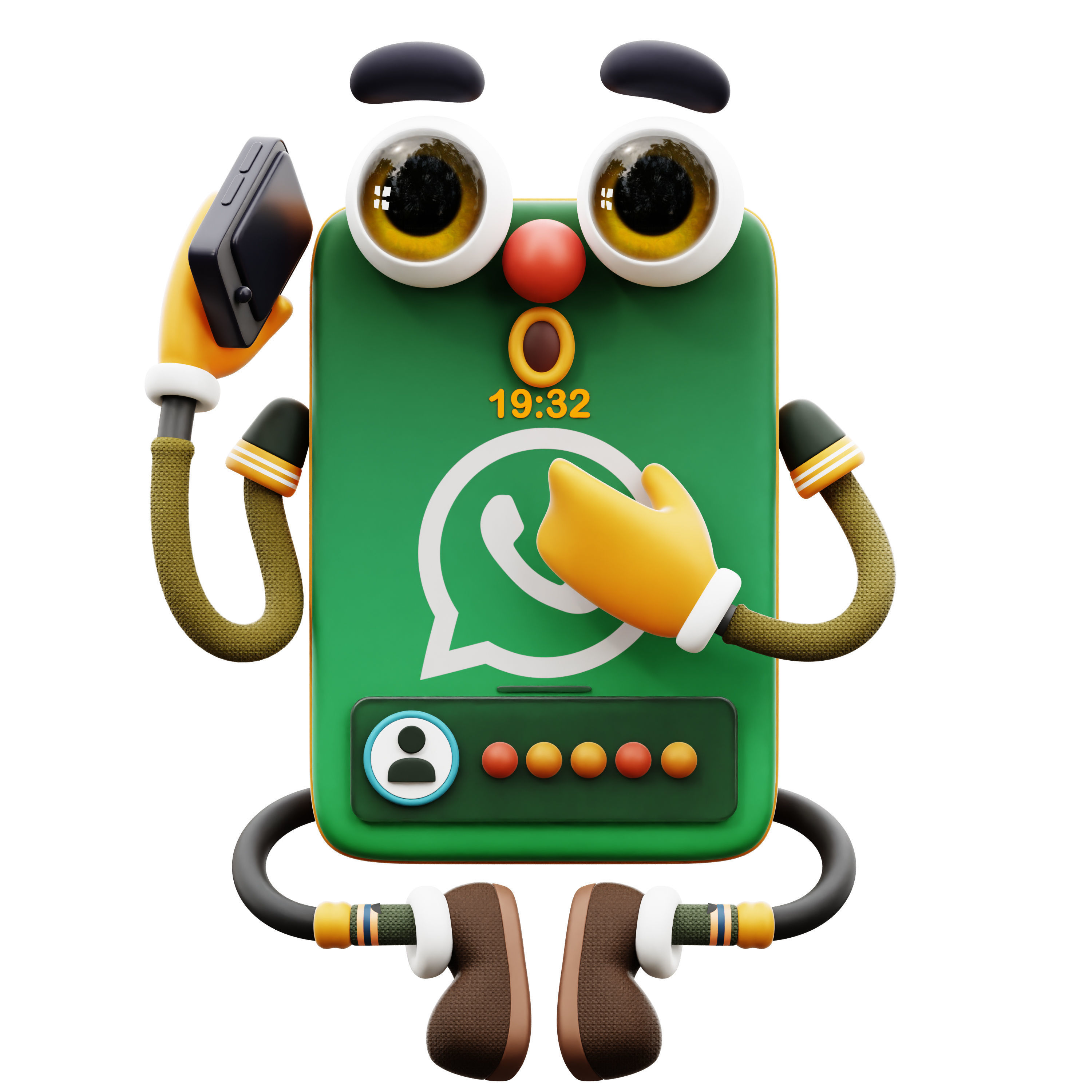 3D model Whatsapp Sticker Mascot 3D Icon VR / AR / low-poly | CGTrader