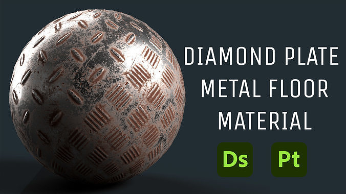Diamond Plate Metal Floor Material free VR / AR / low-poly 3D model ...