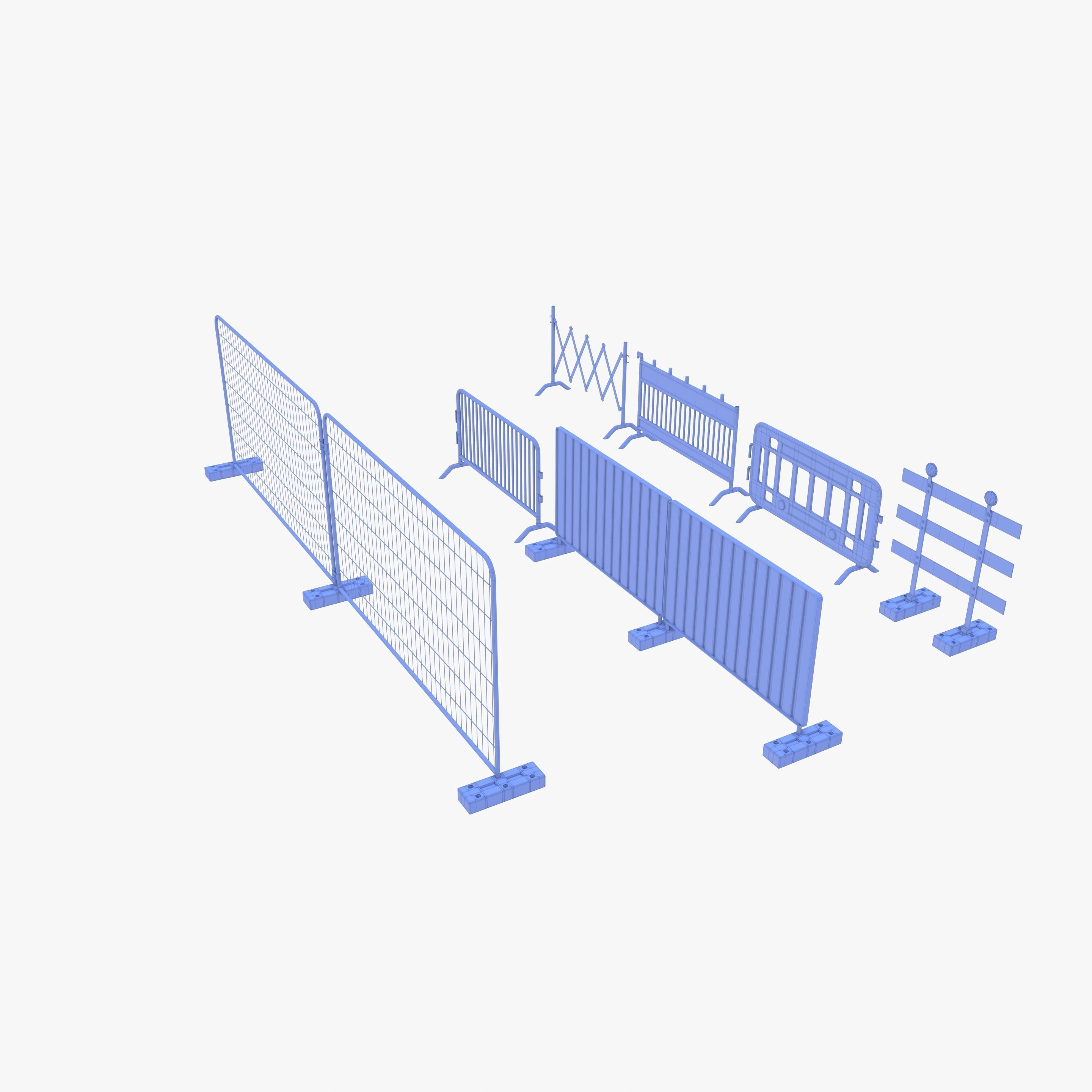 3D model Construction site barrier pack V1 VR / AR / low-poly | CGTrader