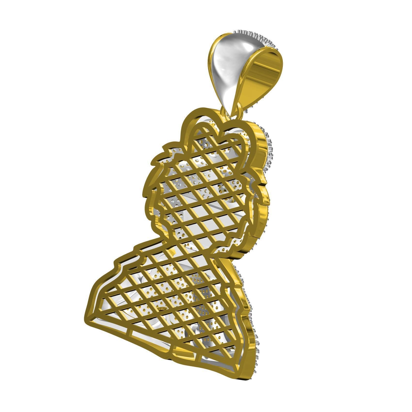 Smiley Face Cartoon Caracter Hip Hop Pendant 3D model 3D printable ...