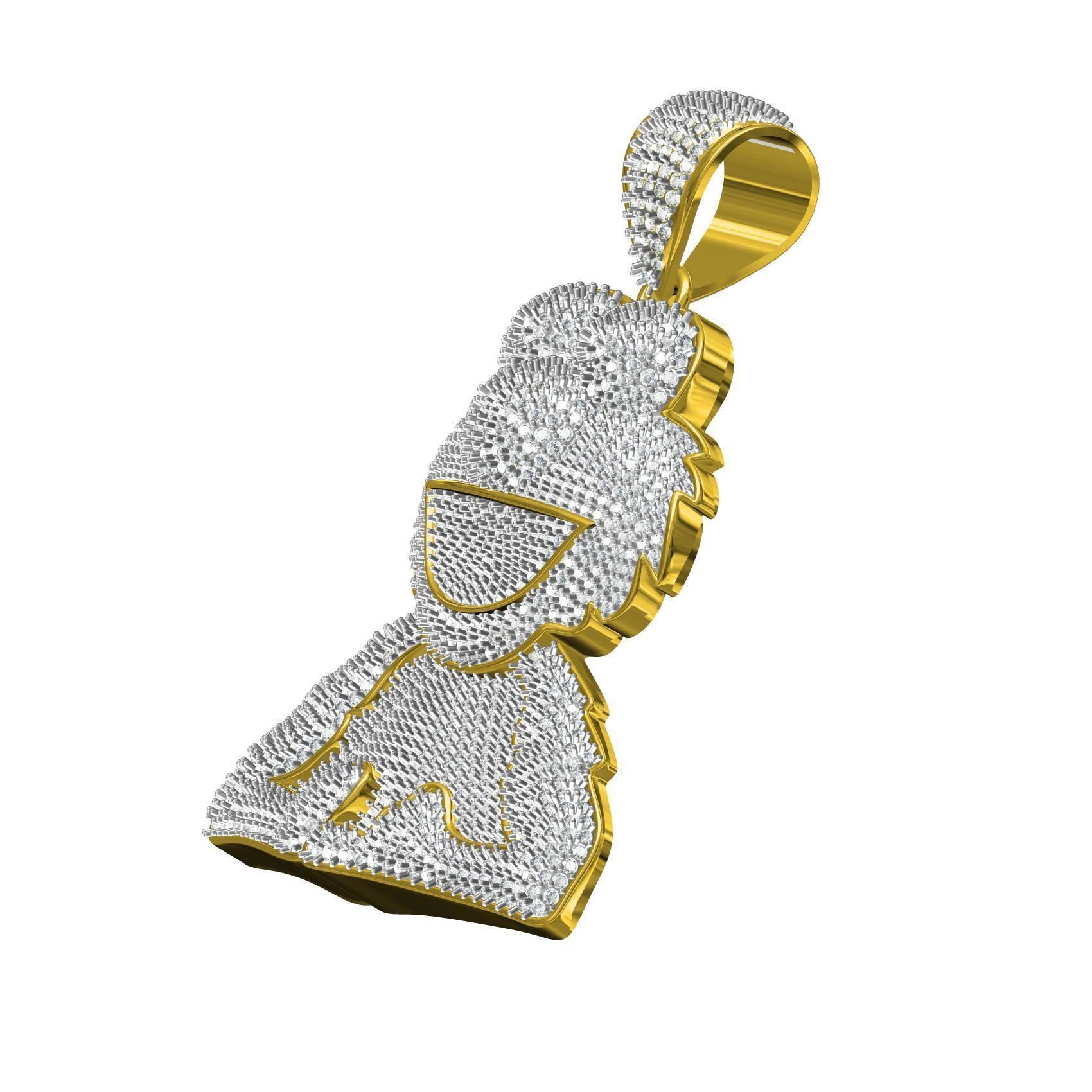 Smiley Face Cartoon Caracter Hip Hop Pendant 3D model 3D printable ...