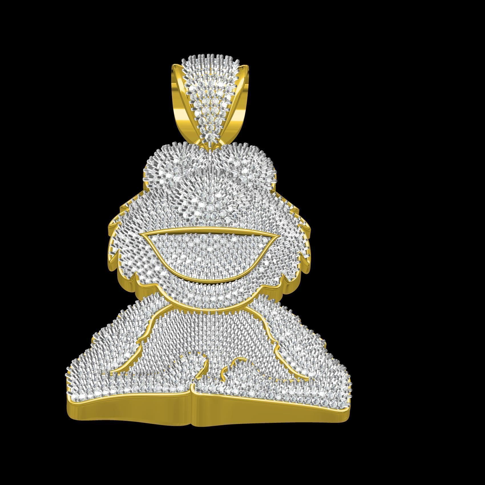 Smiley Face Cartoon Caracter Hip Hop Pendant 3D model 3D printable ...