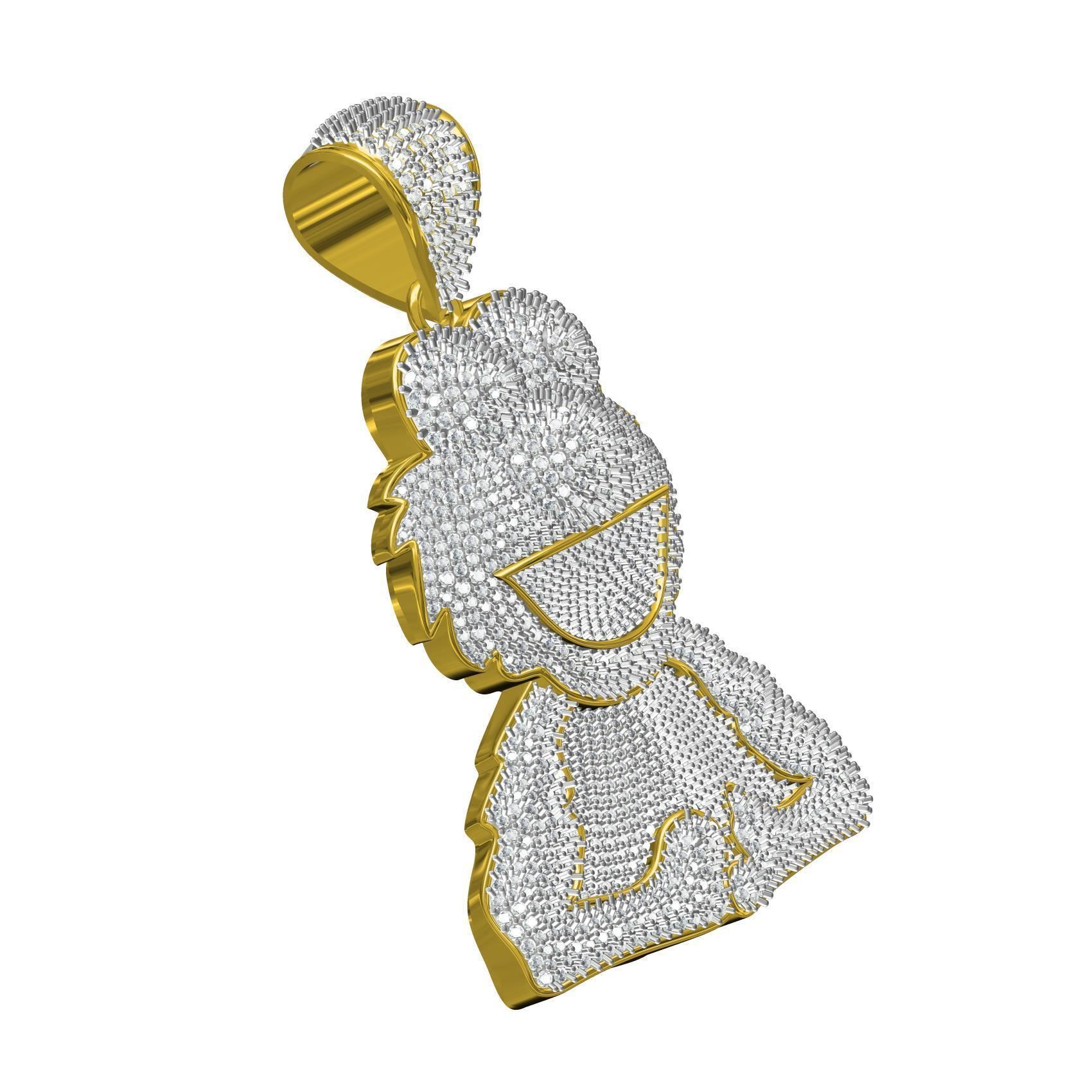 Smiley Face Cartoon Caracter Hip Hop Pendant 3D model 3D printable ...