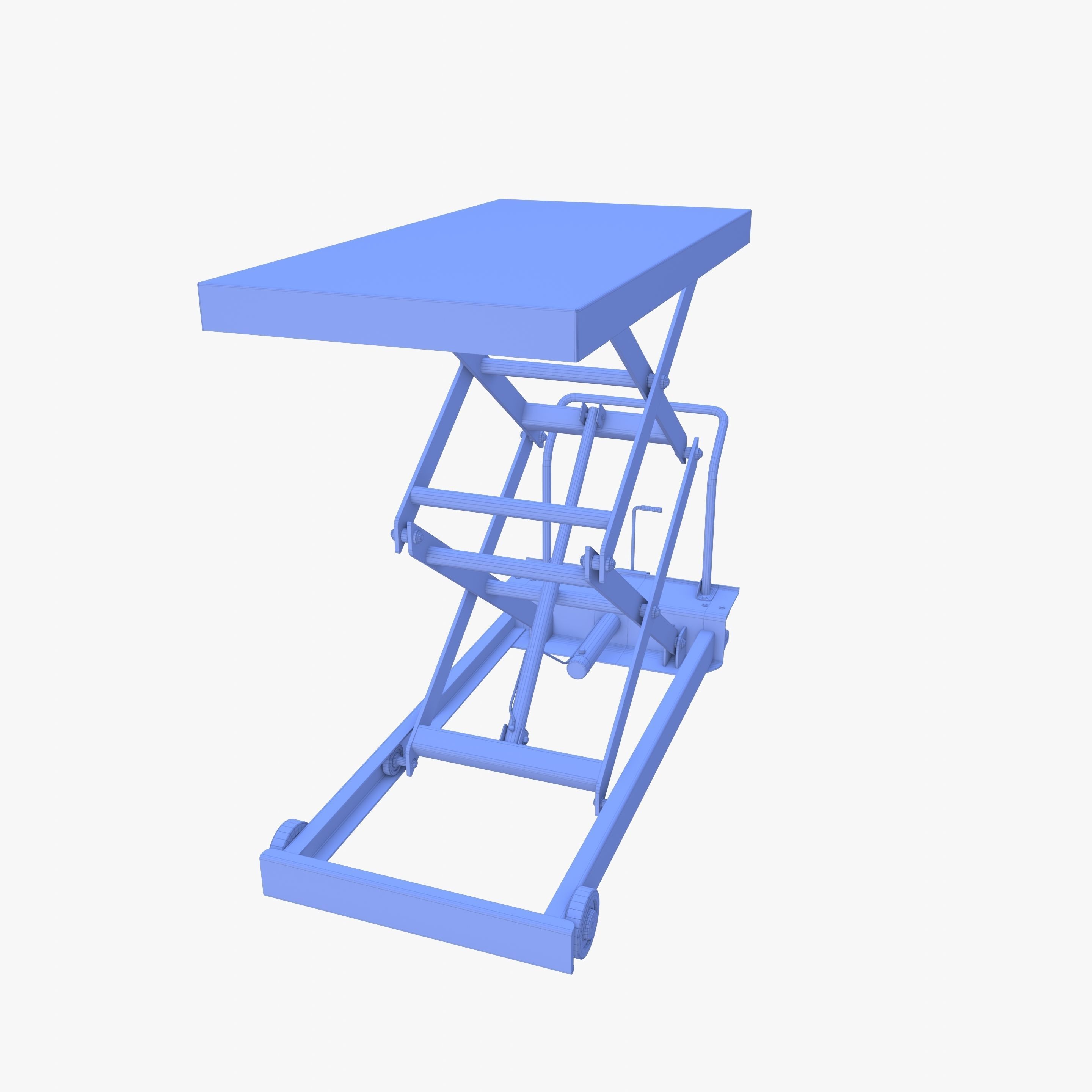 3D model Animated Scissor Lift Table Blue VR / AR / low-poly | CGTrader