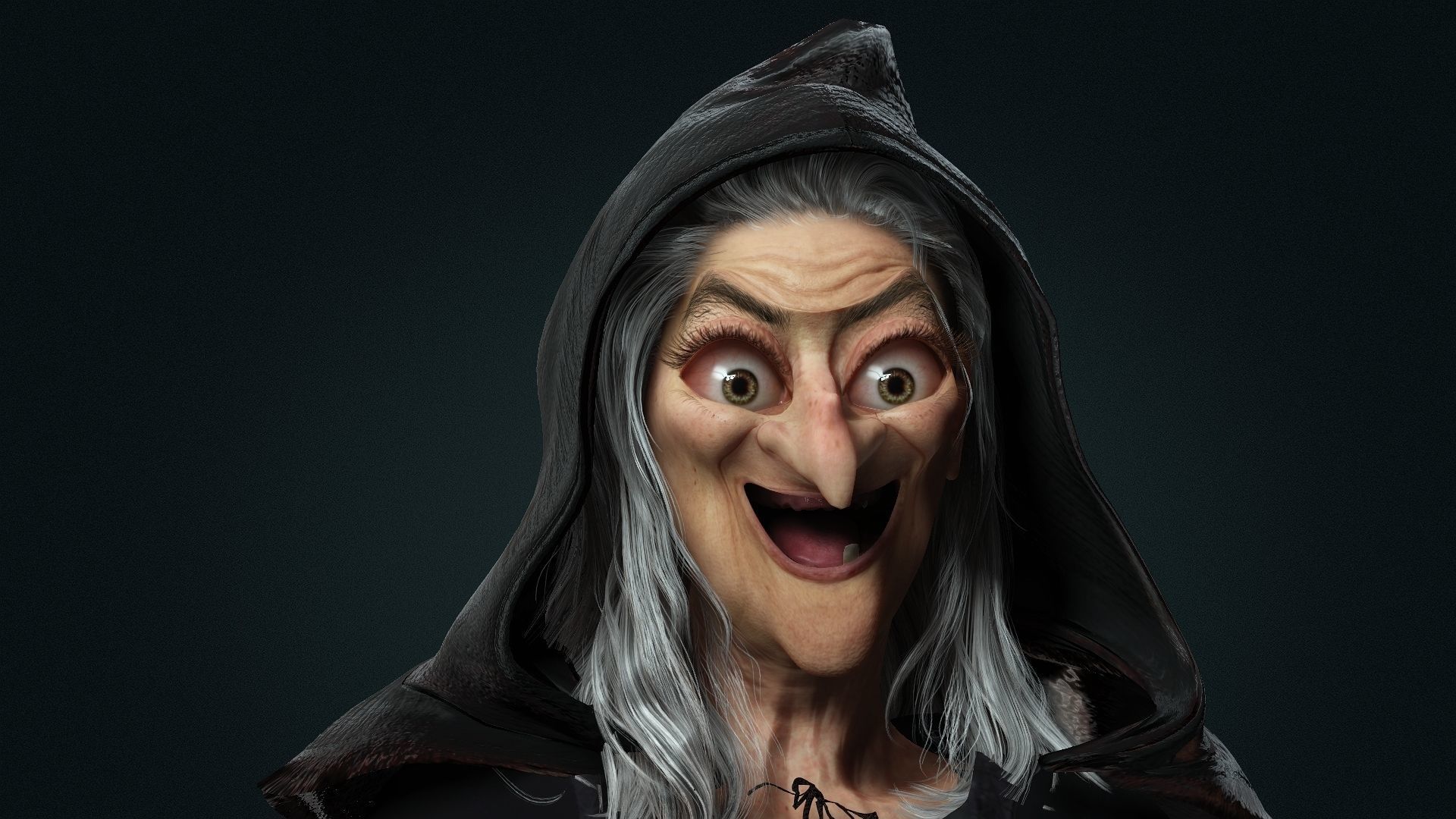 the witch High quality character full Rigged and Animated 3D model ...