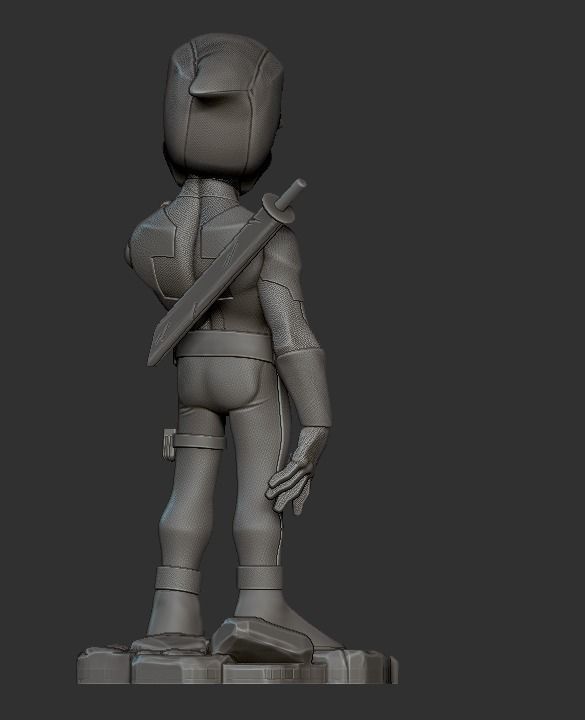 deadpool stylized statue 3D model 3D printable | CGTrader