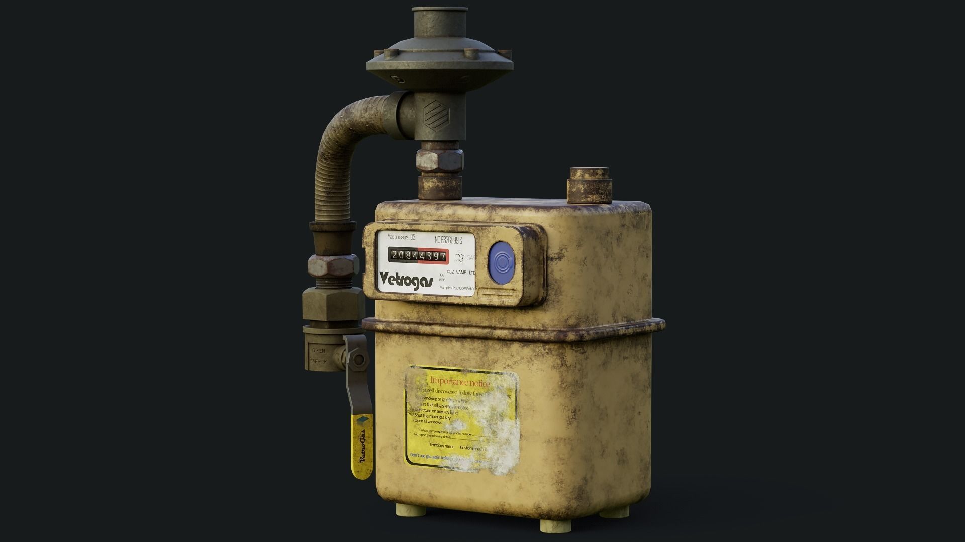 3D model Gas meter game ready PBR 3d model VR / AR / low-poly | CGTrader